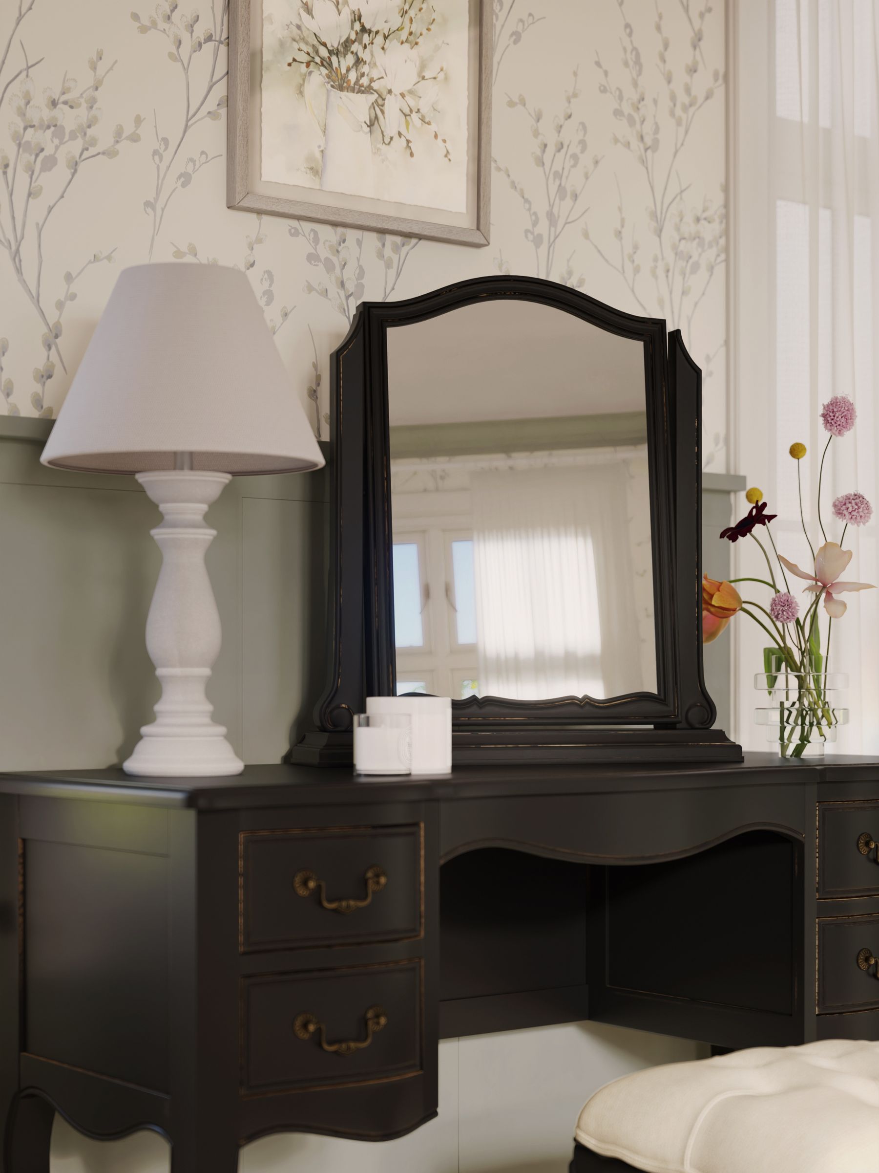 Vintage black dressing table store