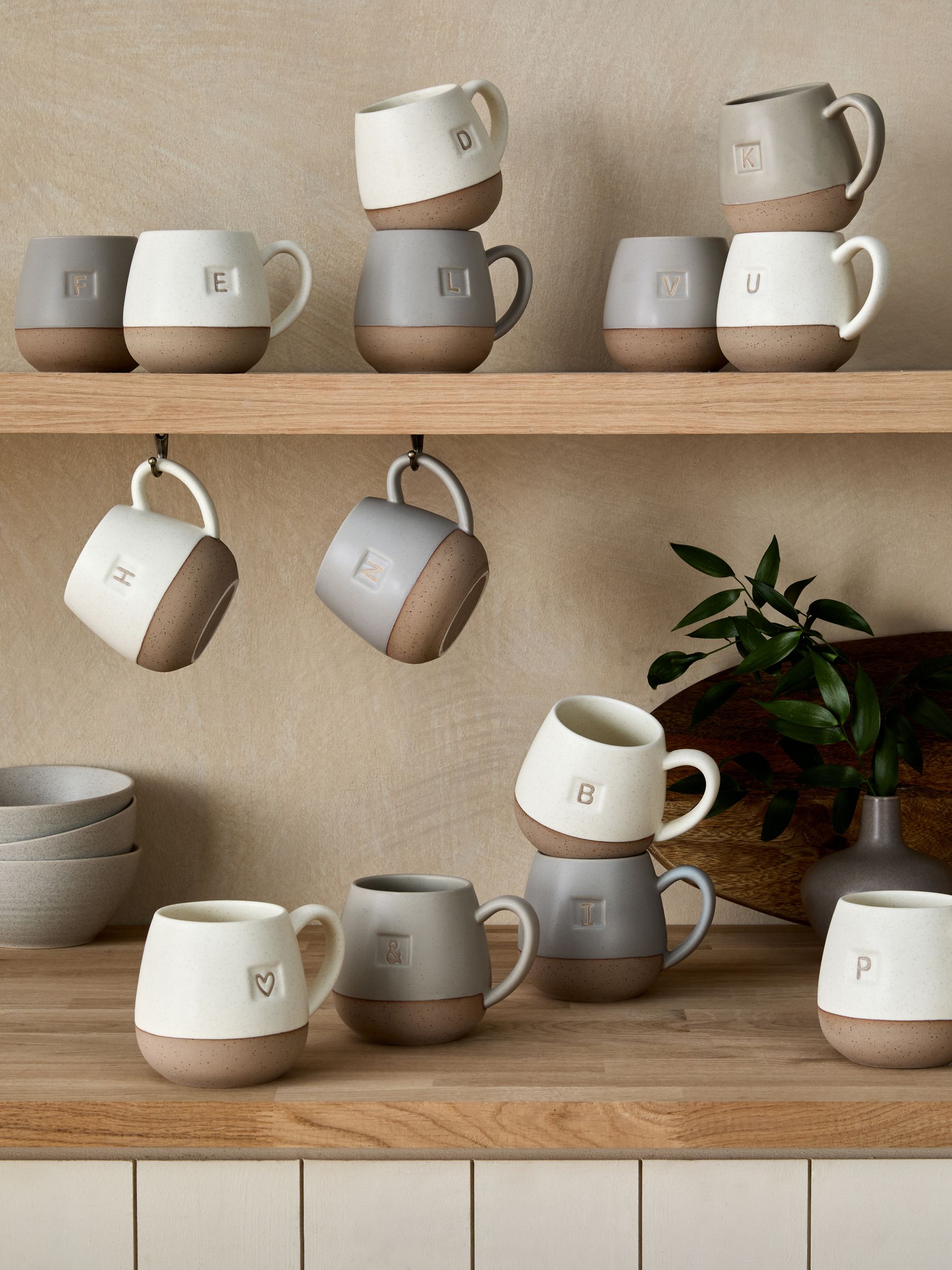 Buy Cream/Grey Alphabet Speckle Glazed Mug from the Next UK online shop