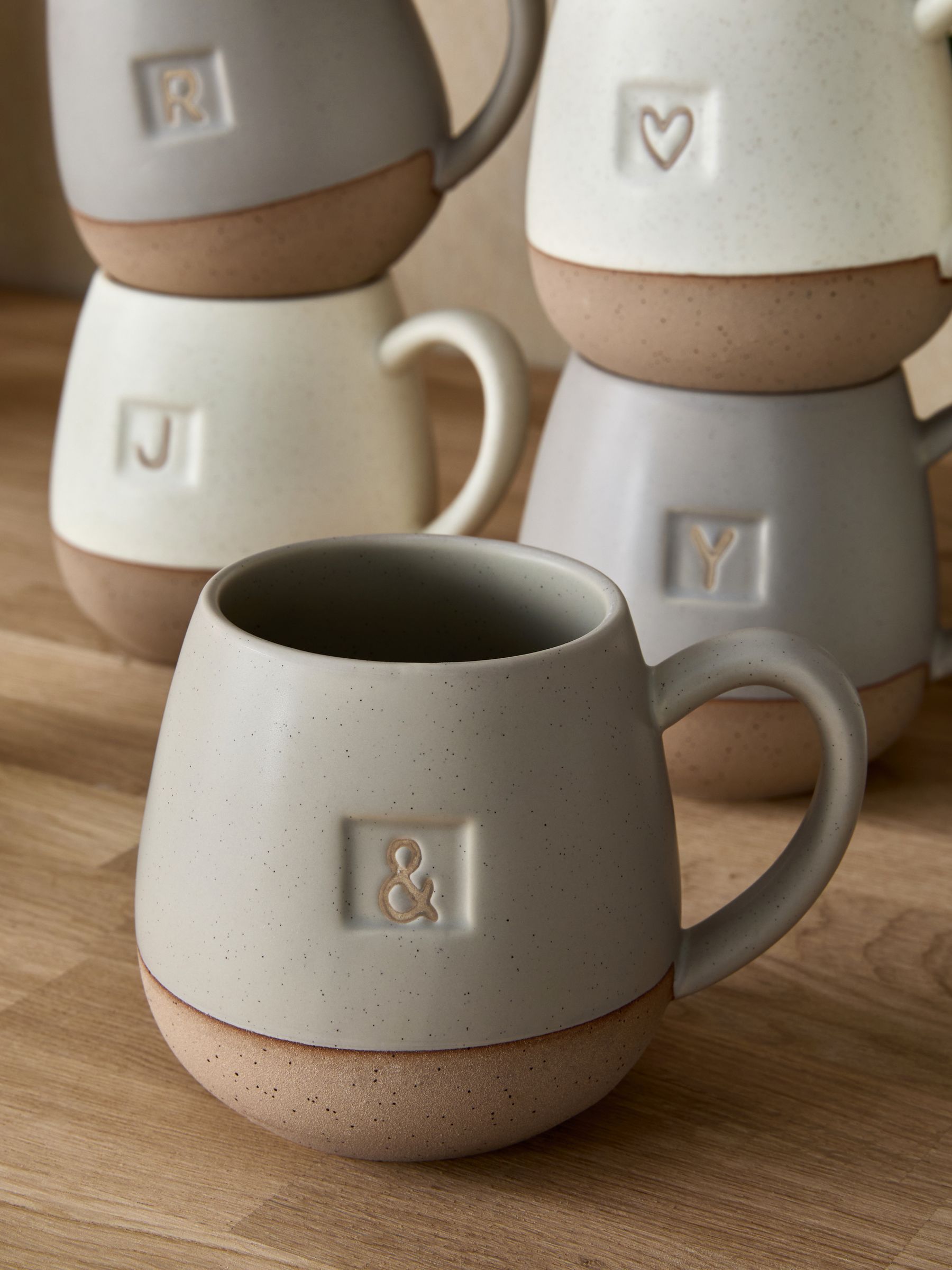 Buy Cream/Grey Alphabet Speckle Glazed Mug from the Next UK online shop