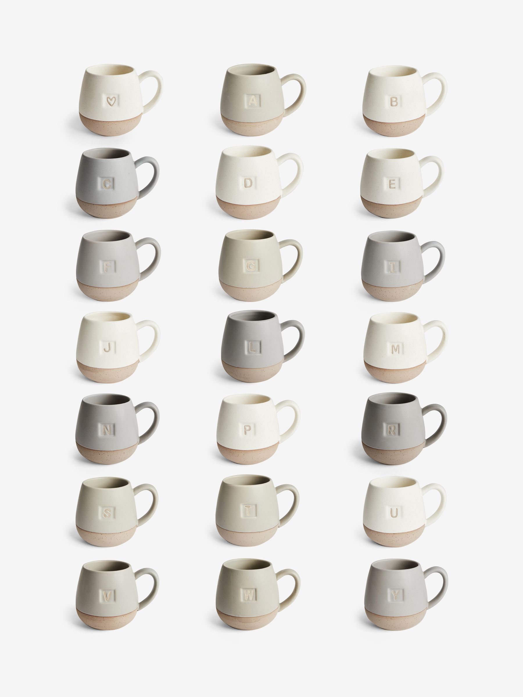 Buy Cream/Grey Alphabet Speckle Glazed Mug from the Next UK online shop