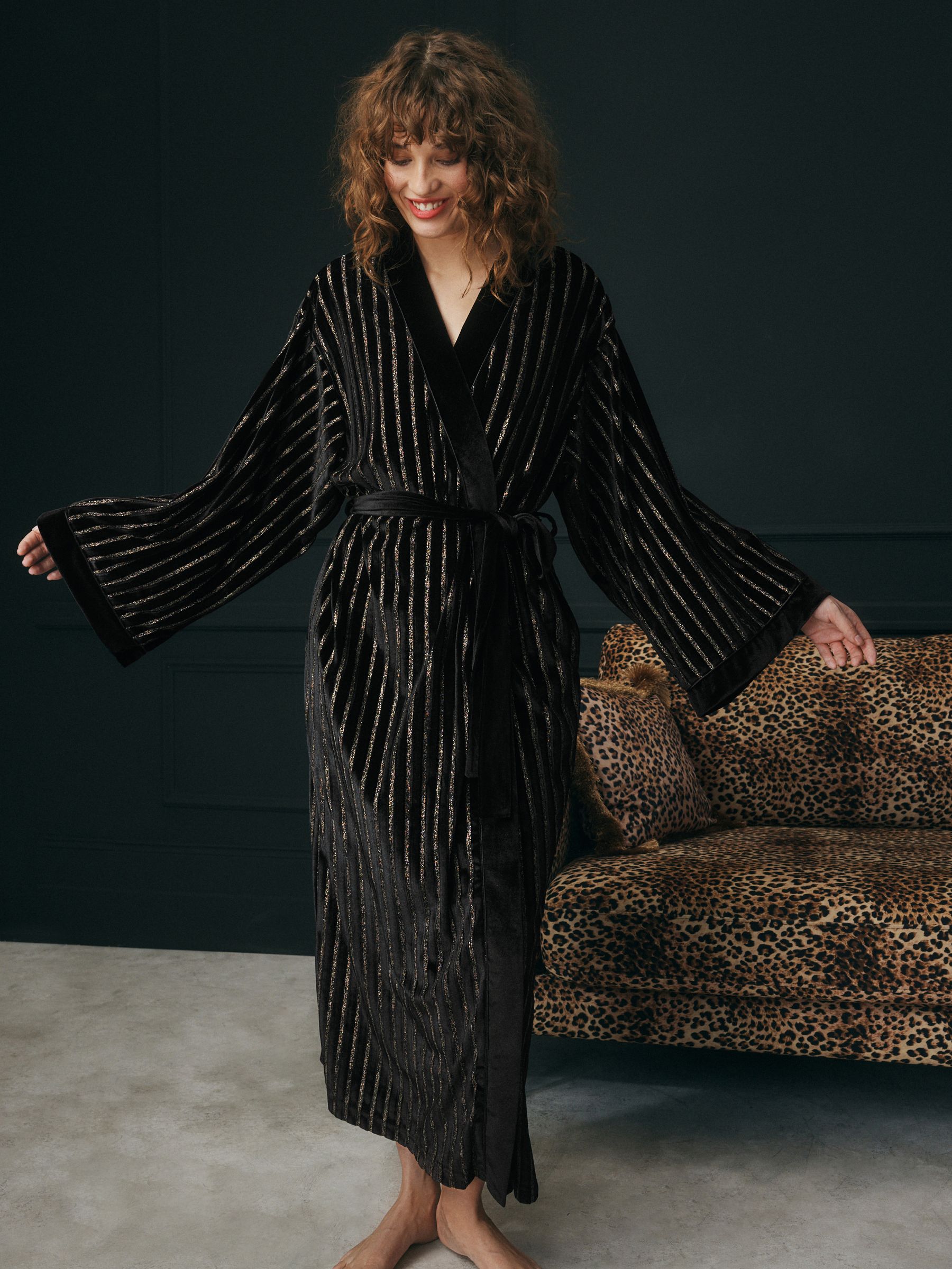 Buy Rockett St George Black and Gold Metallic Stripe Robe from Next Ireland