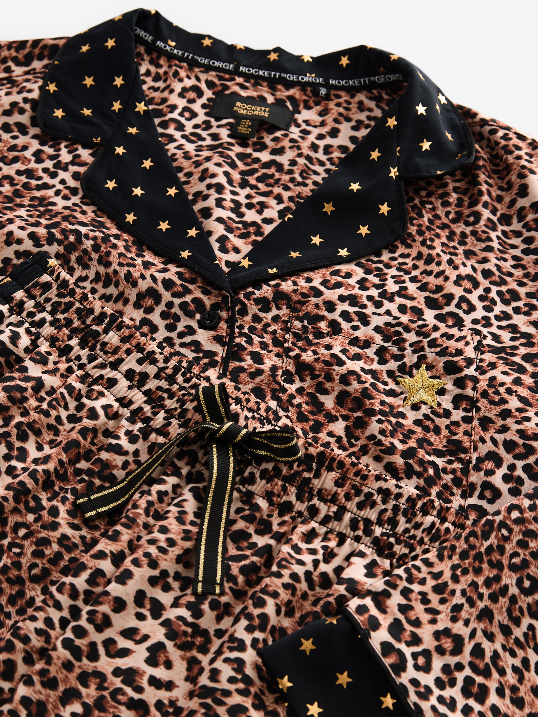 Buy Rockett St George Leopard Satin Button Through Pyjamas from the ...