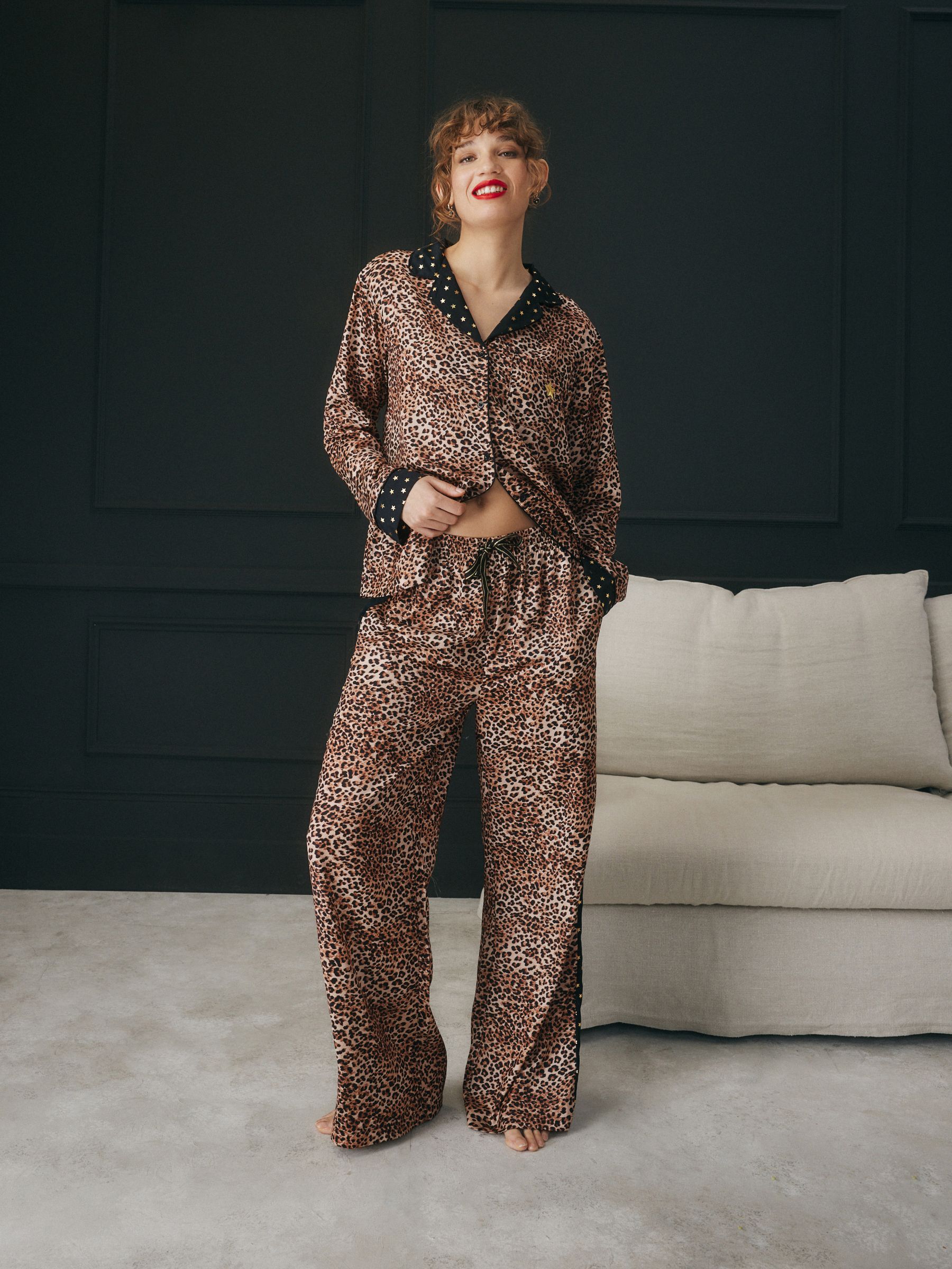Buy Rockett St George Leopard Satin Button Through Pyjamas from the ...