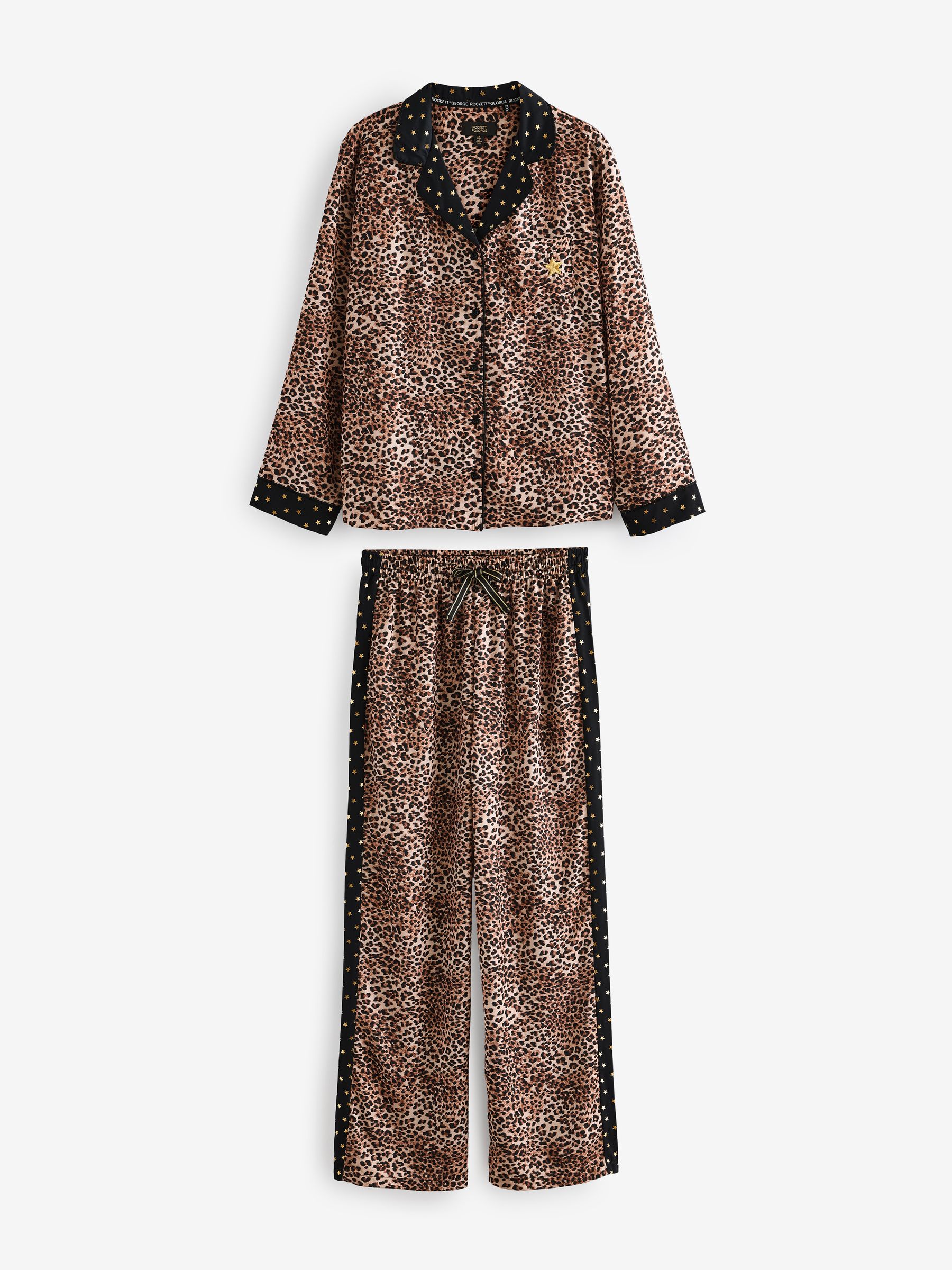 Buy Rockett St George Leopard Satin Button Through Pyjamas from the ...