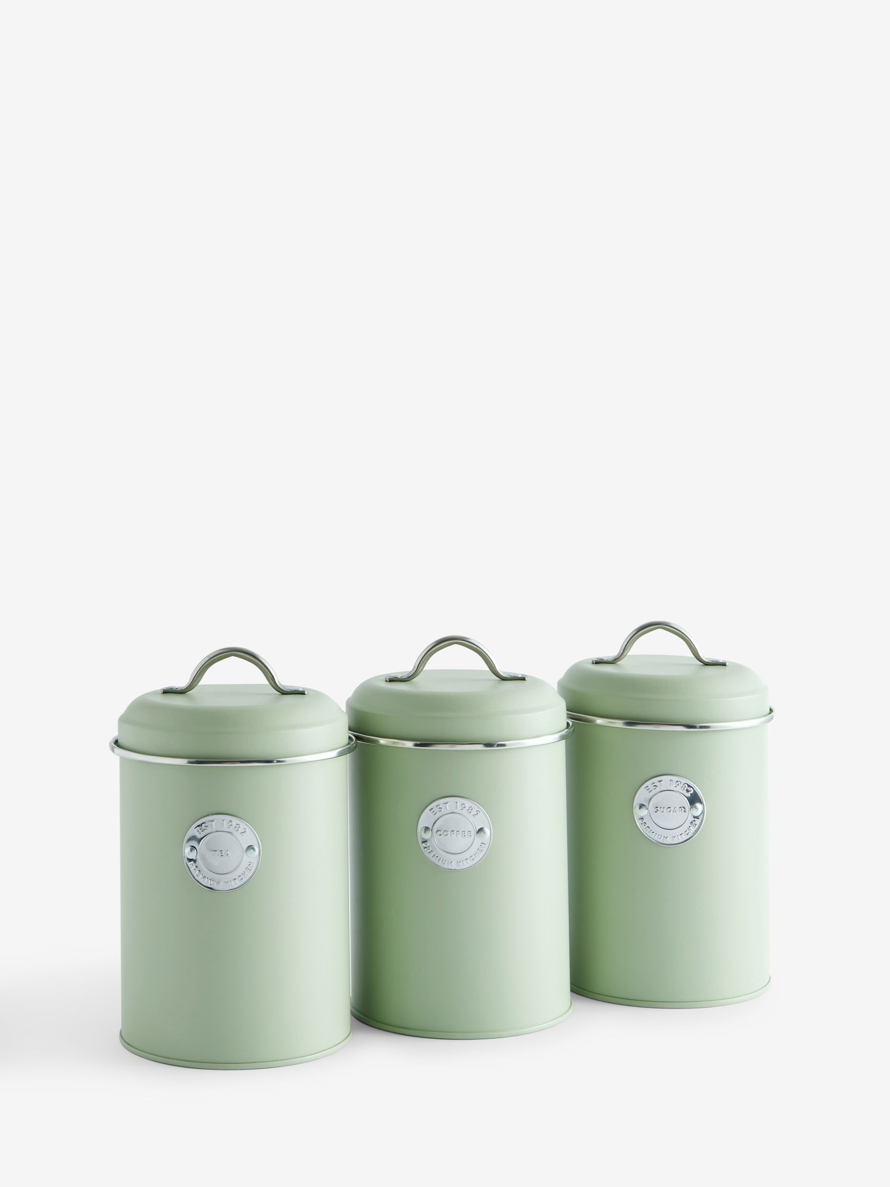 Buy Sage Green Badge Set of 3 Storage Jars from the Next UK online shop