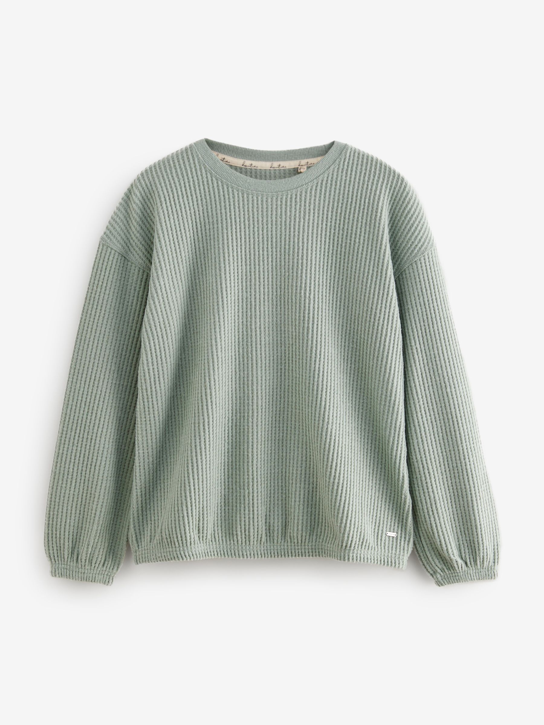 Buy Sage Green Cosy Waffle Long Sleeve Pyjamas from the Next UK online shop