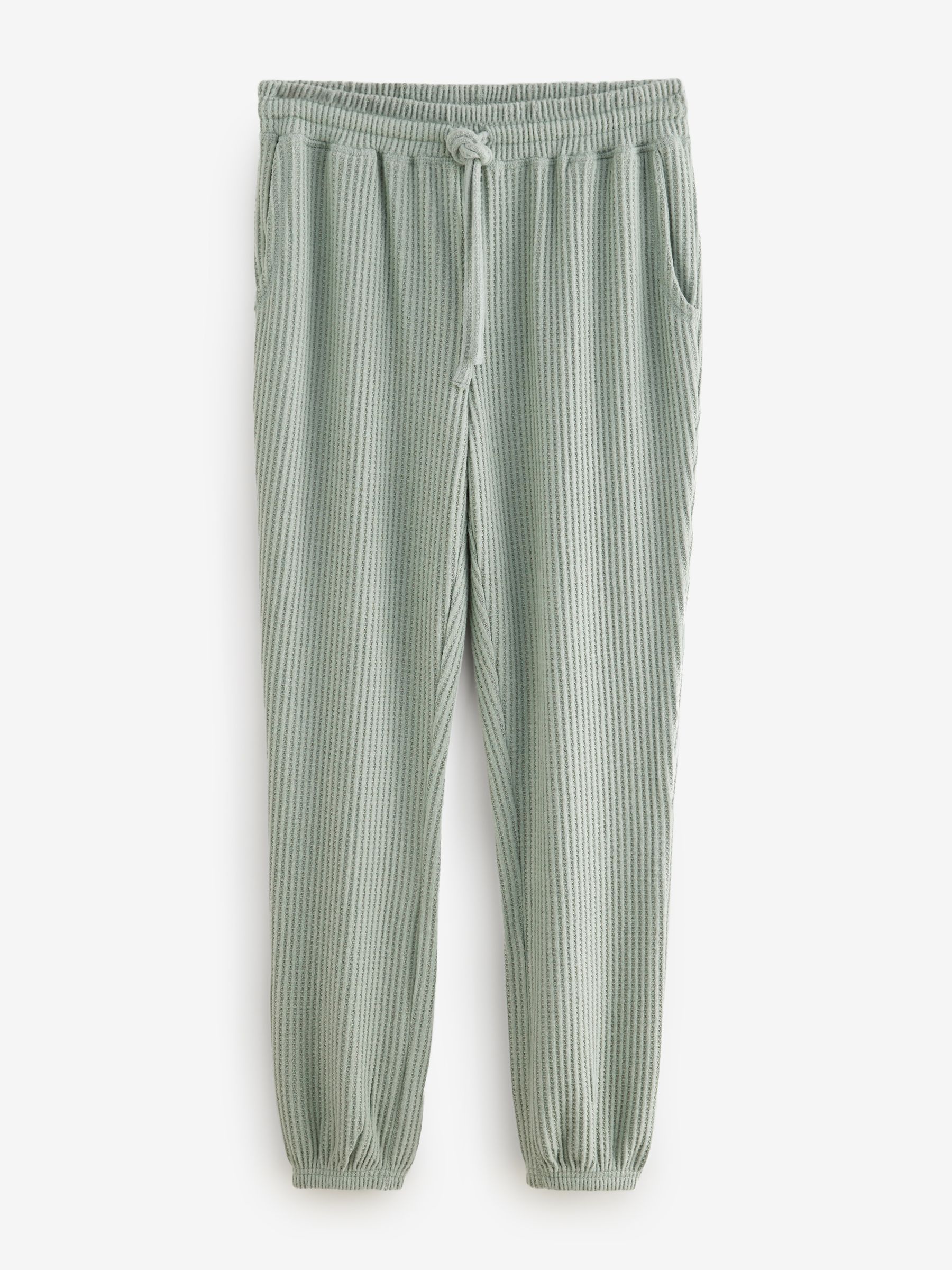 Buy Sage Green Cosy Waffle Long Sleeve Pyjamas from the Next UK online shop