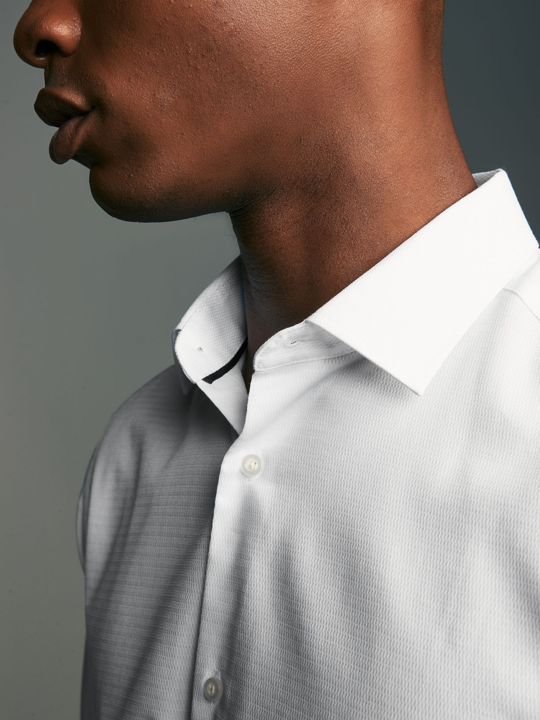 Buy White Easy Care Textured Slim Fit Single Cuff Smart Shirts 2 Pack ...