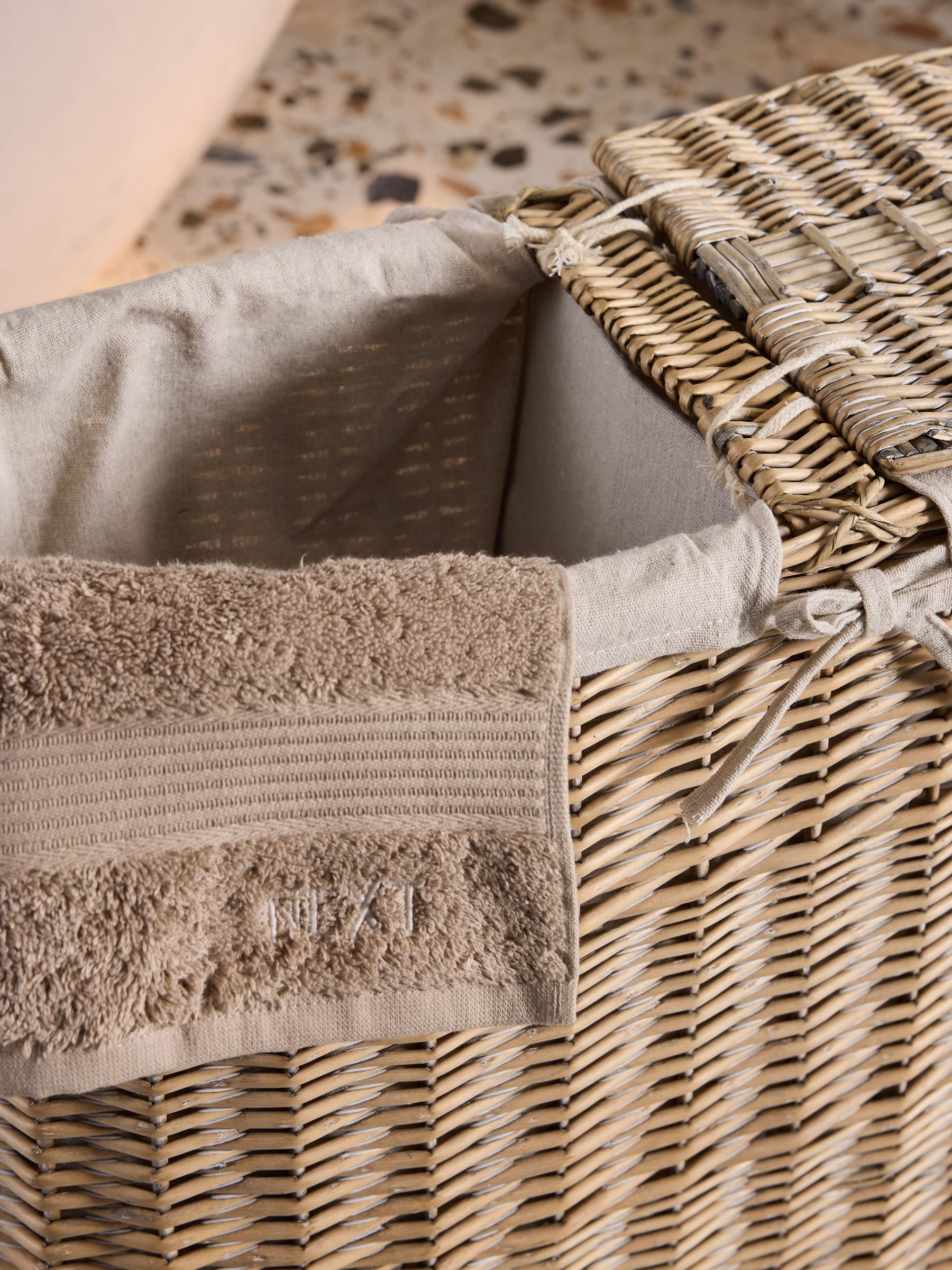 Buy Natural Malvern Chalk Laundry Basket from the Next UK online shop