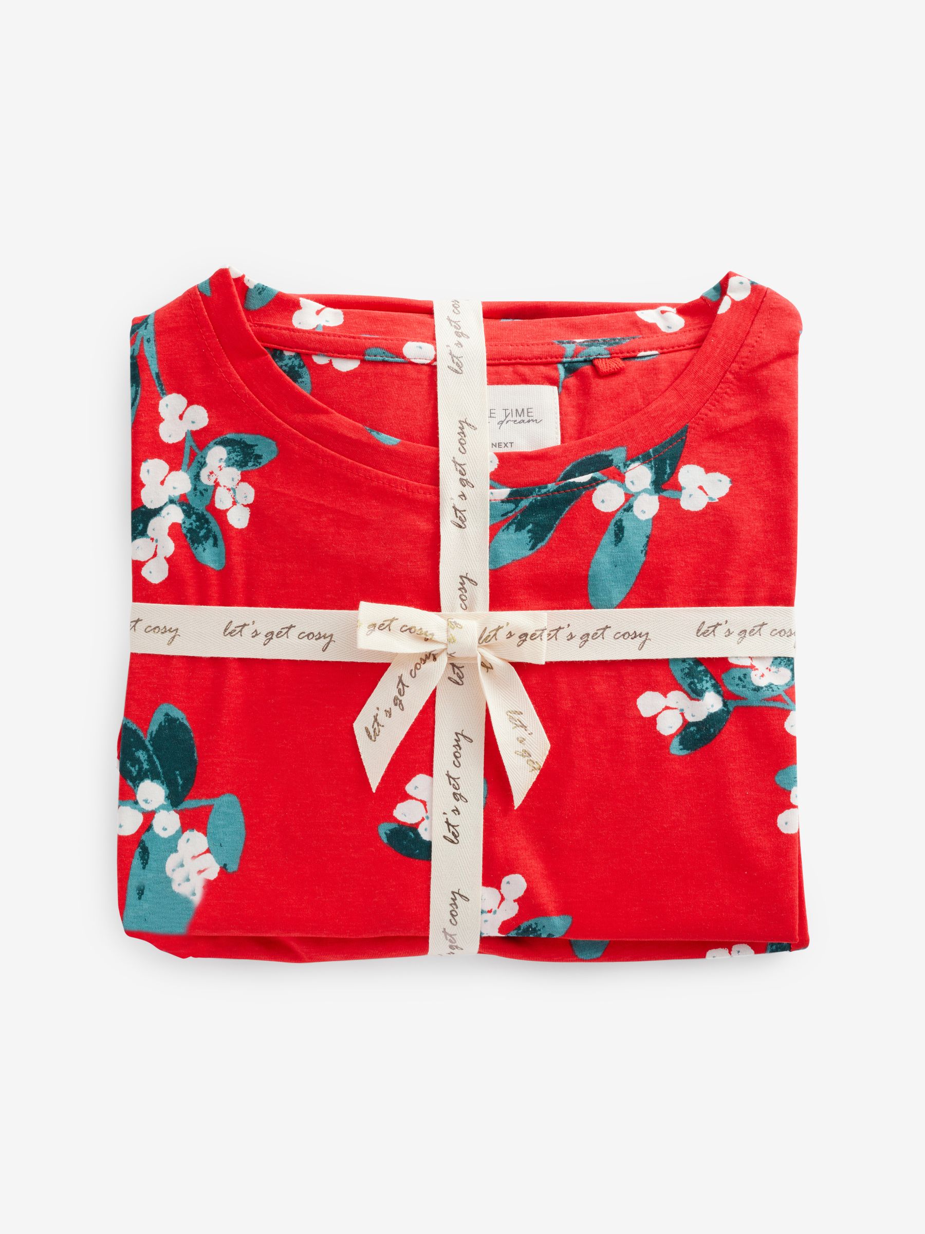 Buy Red Mistletoe 100% Cotton Christmas Long Sleeve Pyjamas from the ...