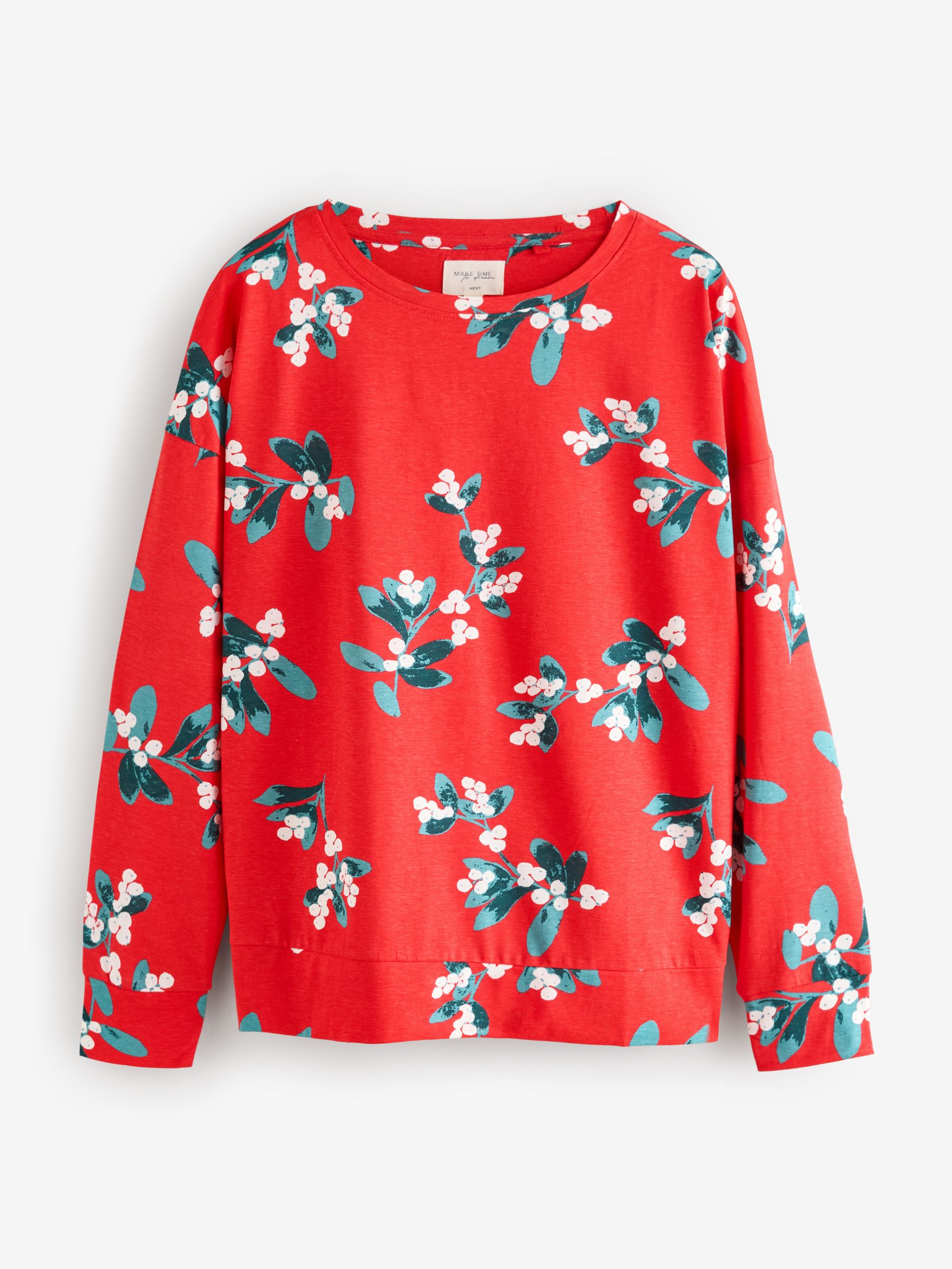 Buy Red Mistletoe 100% Cotton Christmas Long Sleeve Pyjamas from the ...