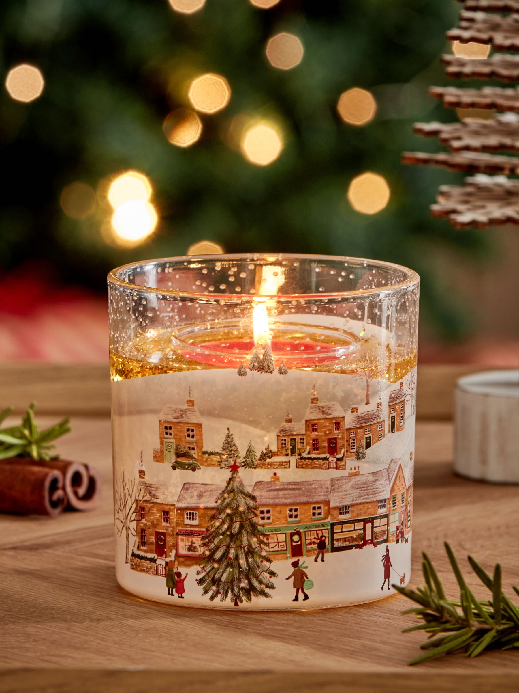 Buy Red Festive Spice Scented Christmas Light Up Candle from the Next ...