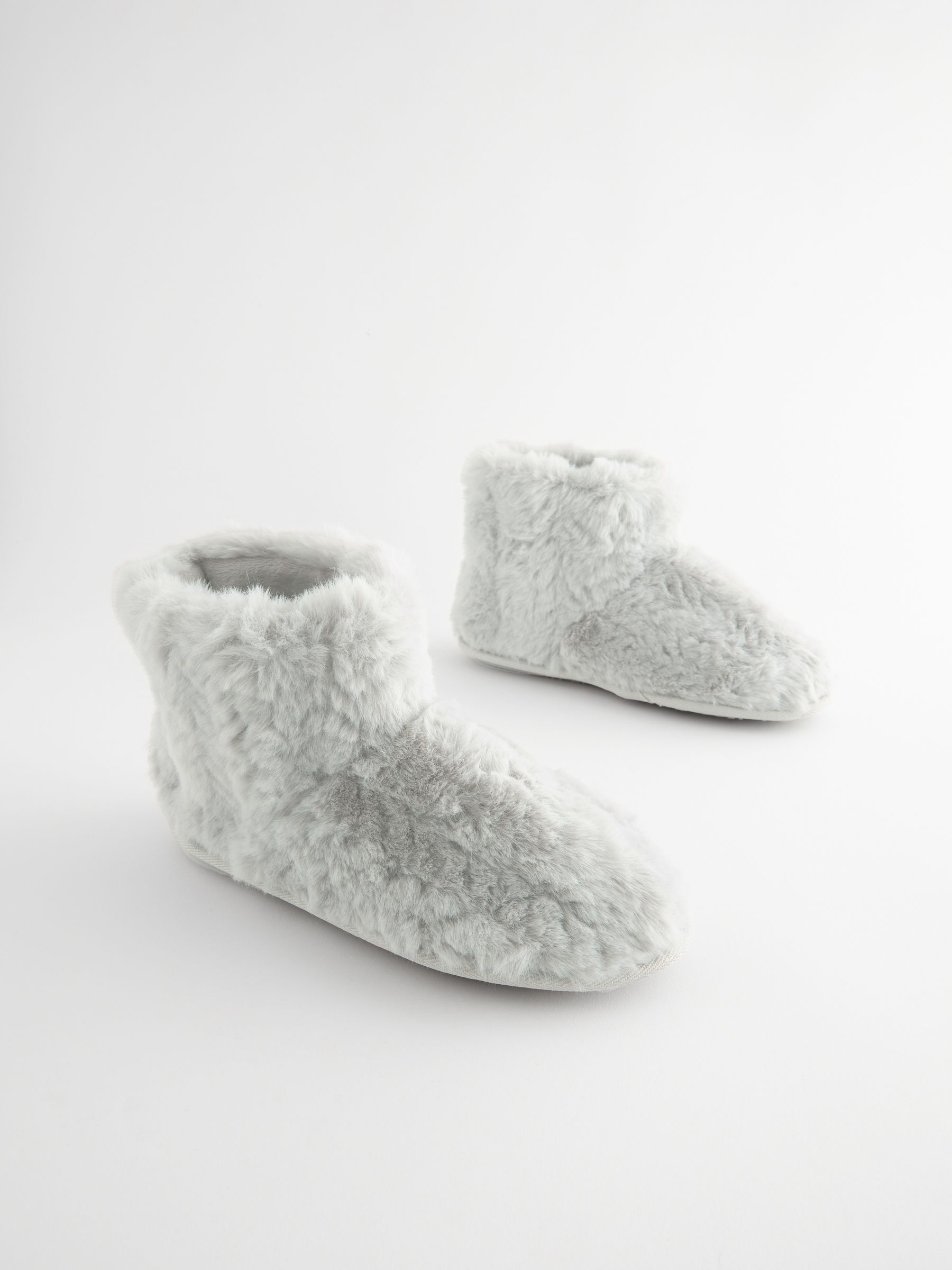 Buy Grey Faux Fur Boot Slippers from the Next UK online shop