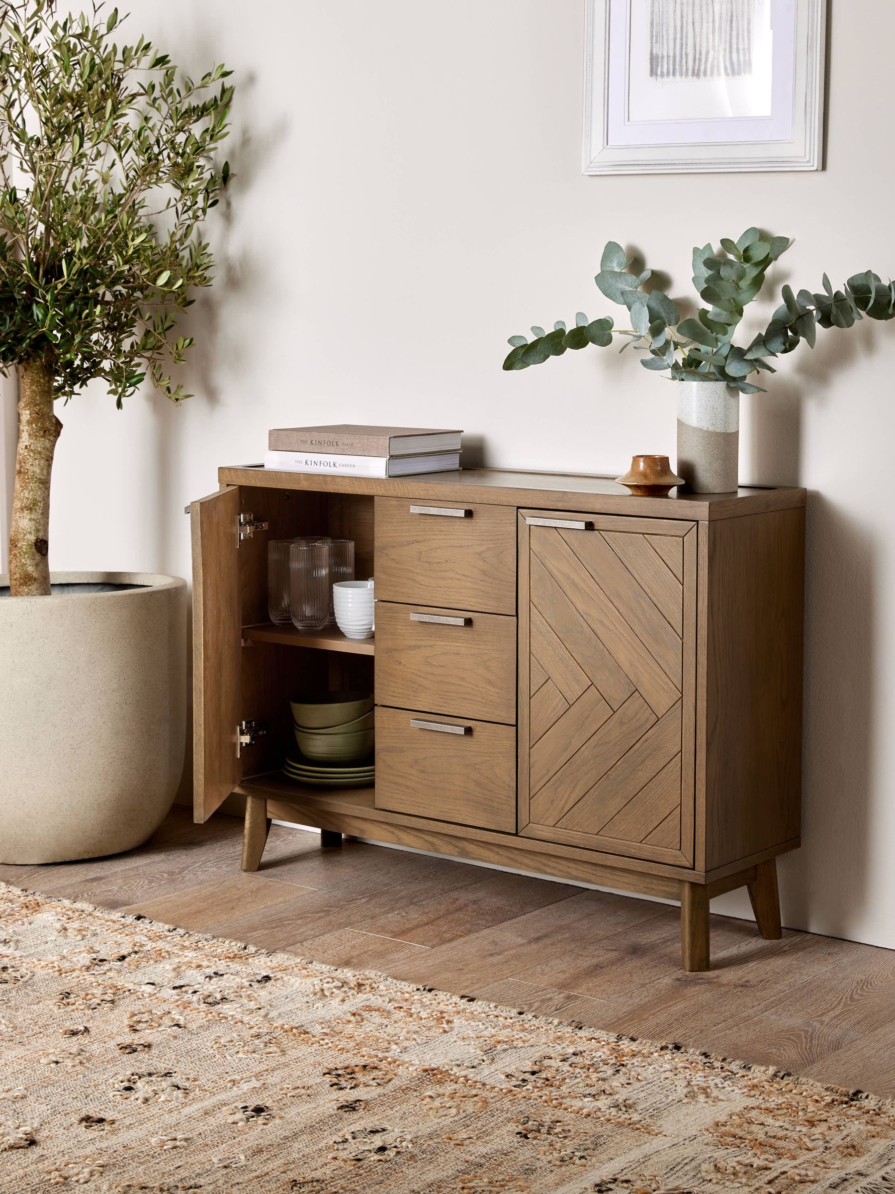 Buy Natural Tetbury Solid Oak and Veneer Space Saving Large Slim ...