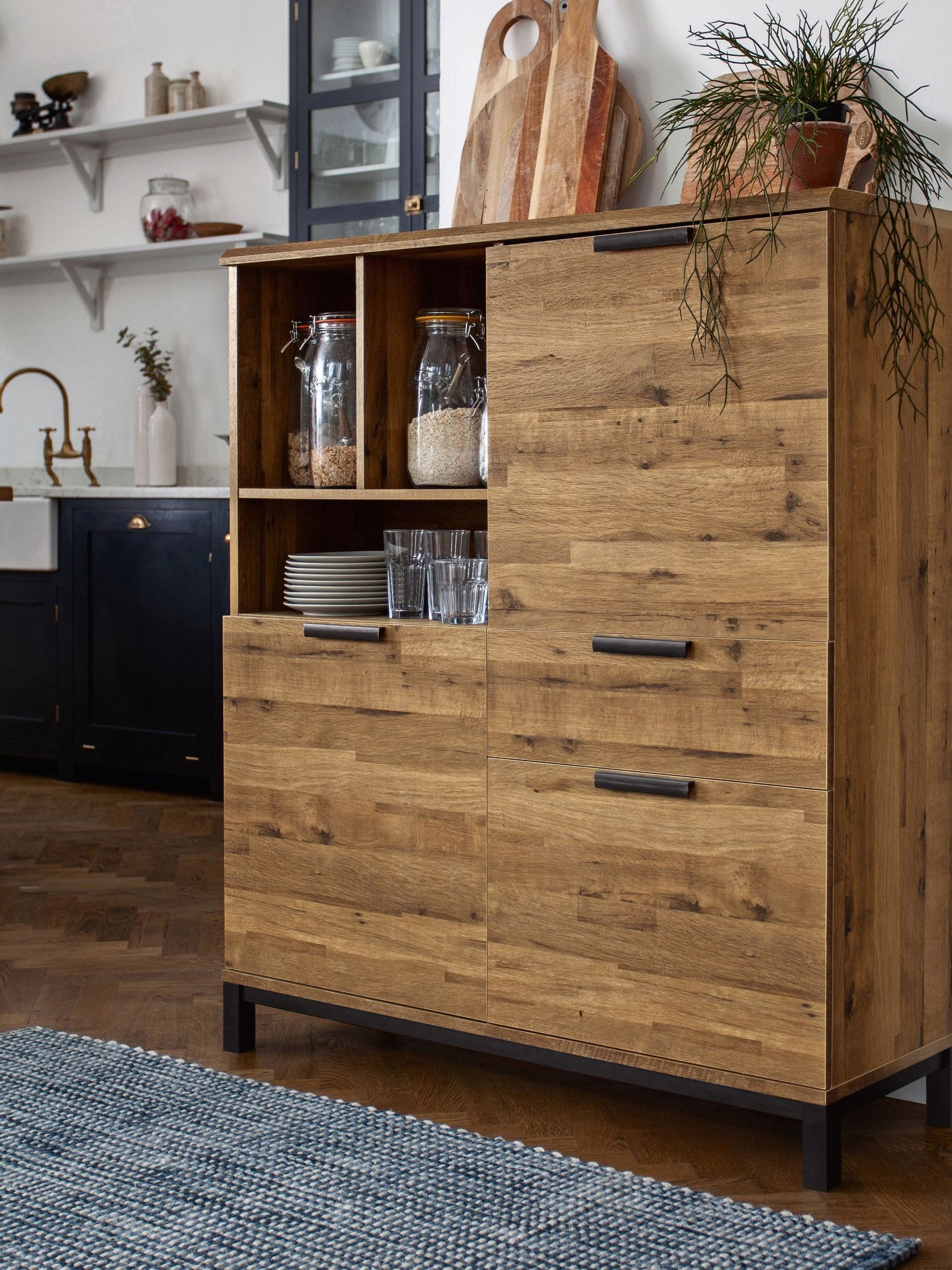 Dark Bronx Oak Effect Cabinet