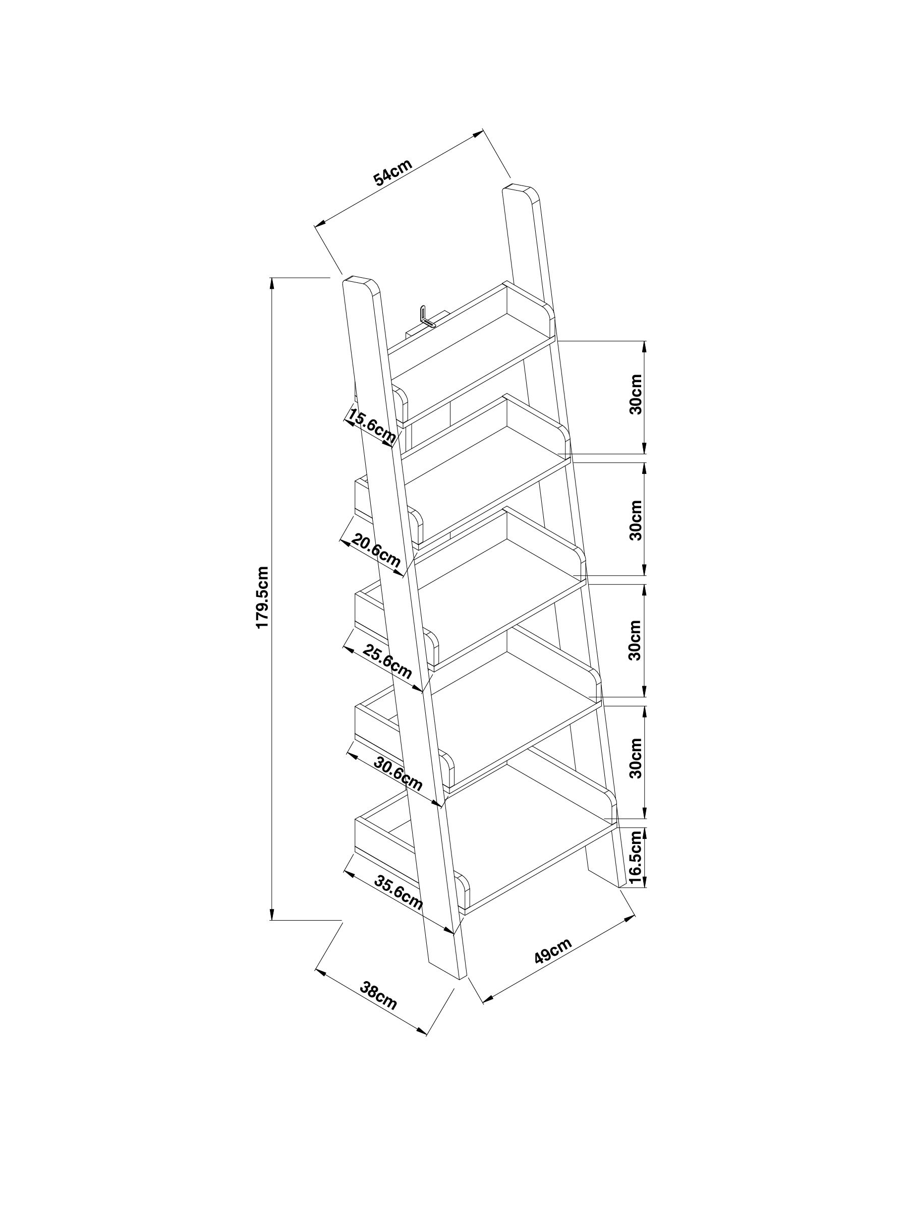 Buy Dove Grey Malvern Oak Effect Narrow Ladder Shelf from the Next UK ...