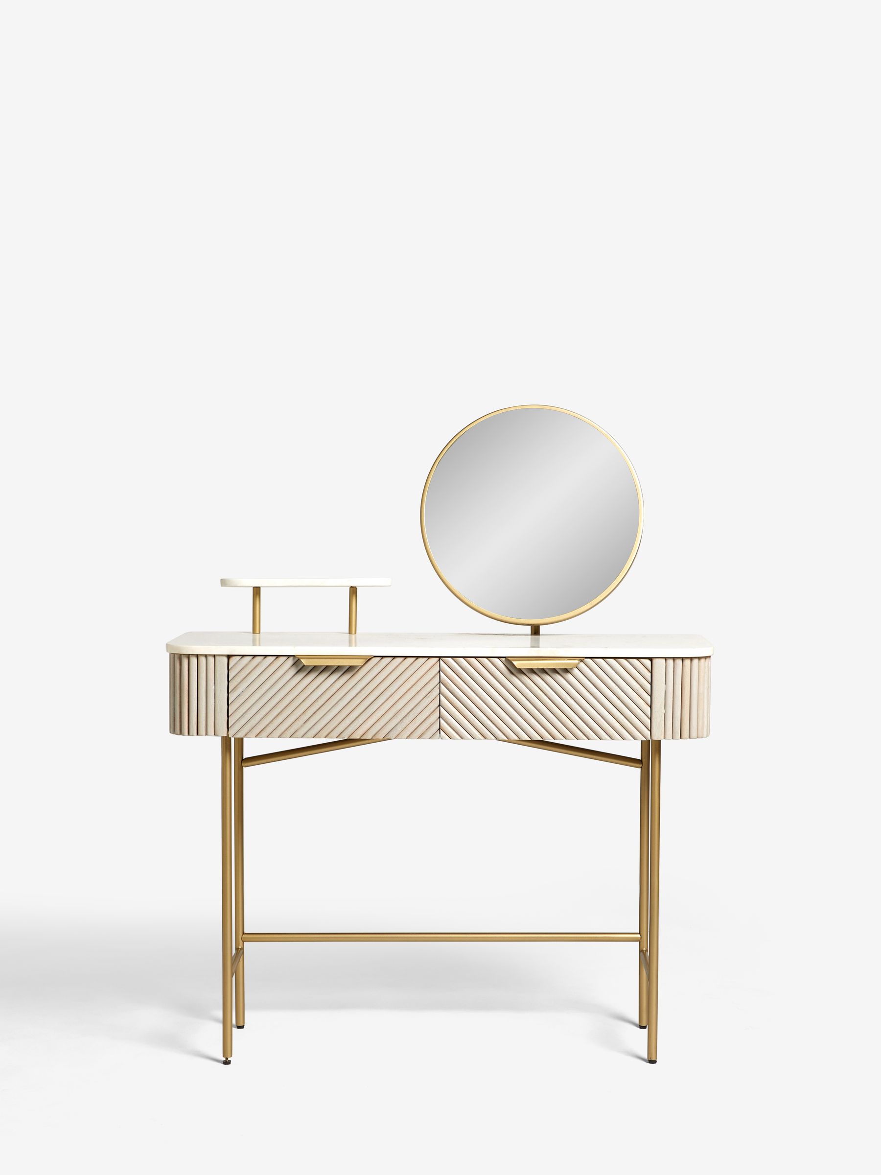 Buy Light Grey Valencia 2 Drawer Solid Mango Wood Dressing Table from ...