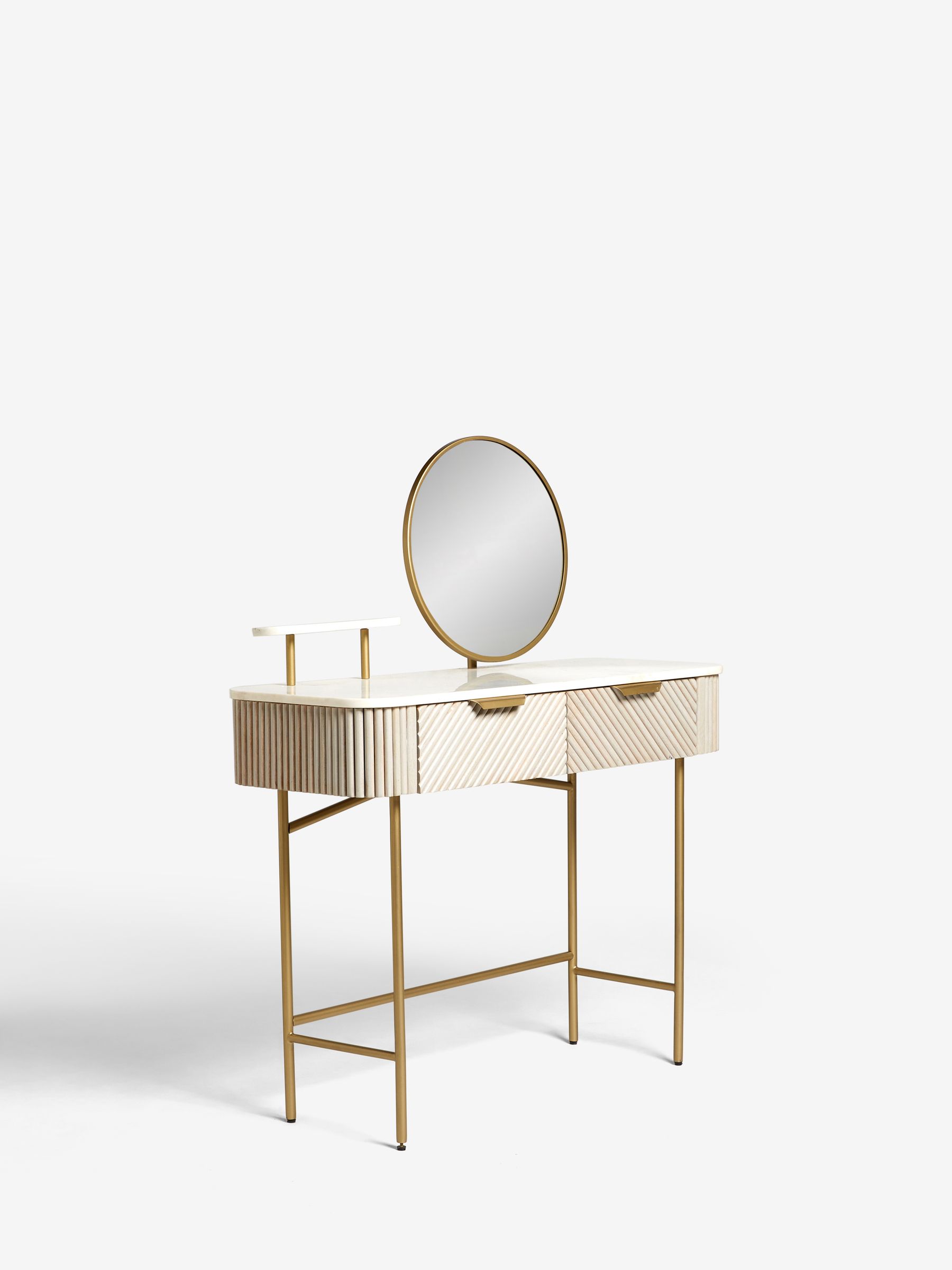 Buy Light Grey Valencia 2 Drawer Solid Mango Wood Dressing Table from ...