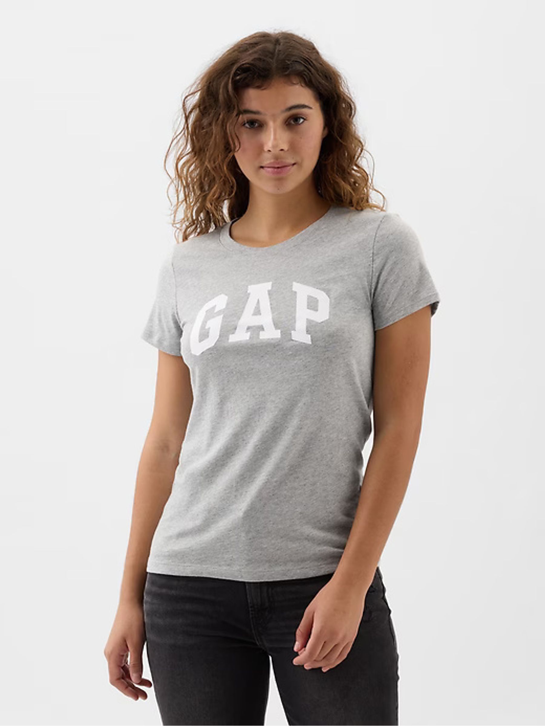 Buy Gap Light Grey Logo Short Sleeve Crew Neck T-Shirt from the Next UK ...