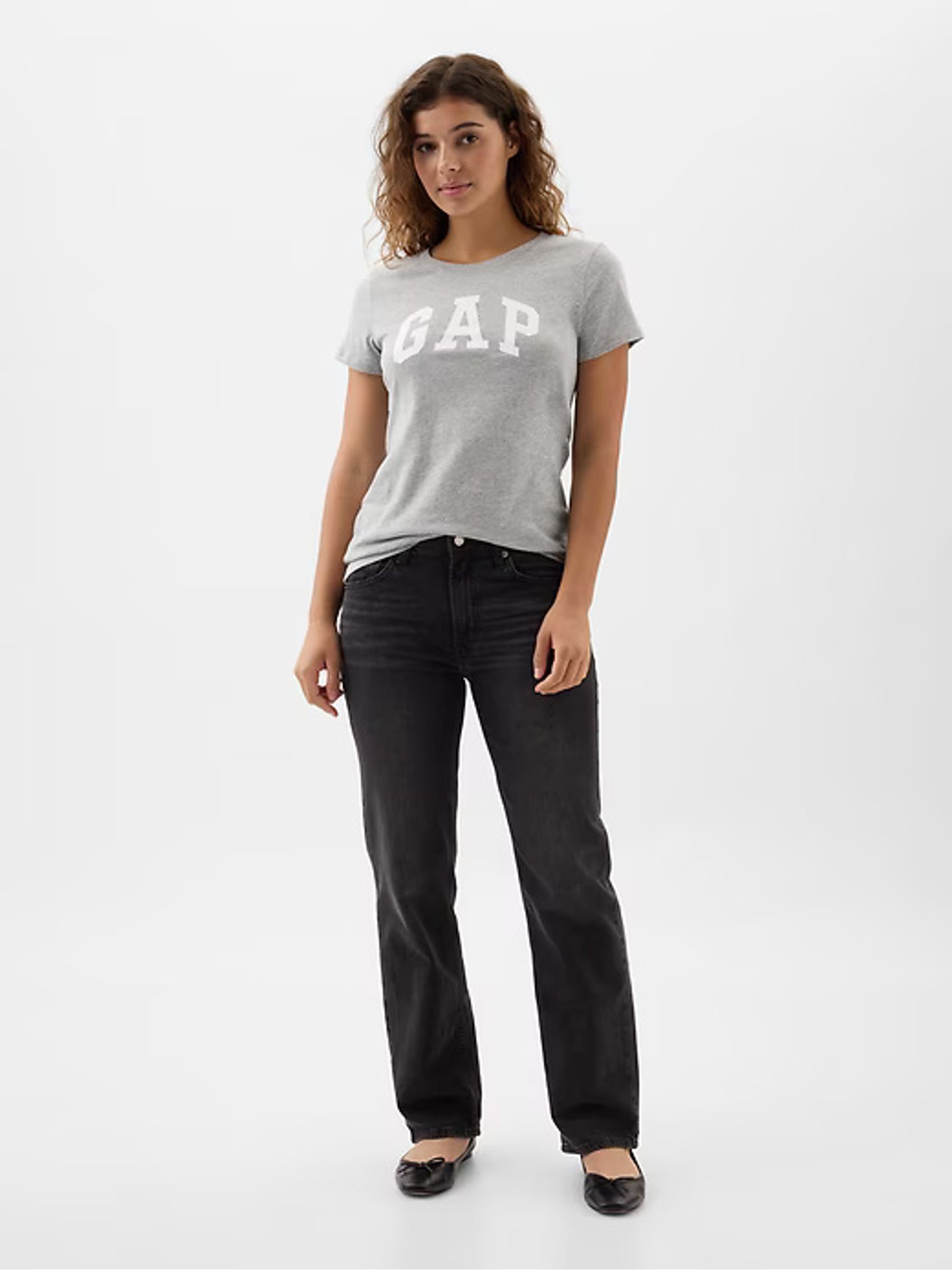 Buy Gap Light Grey Logo Short Sleeve Crew Neck T-Shirt from the Next UK ...
