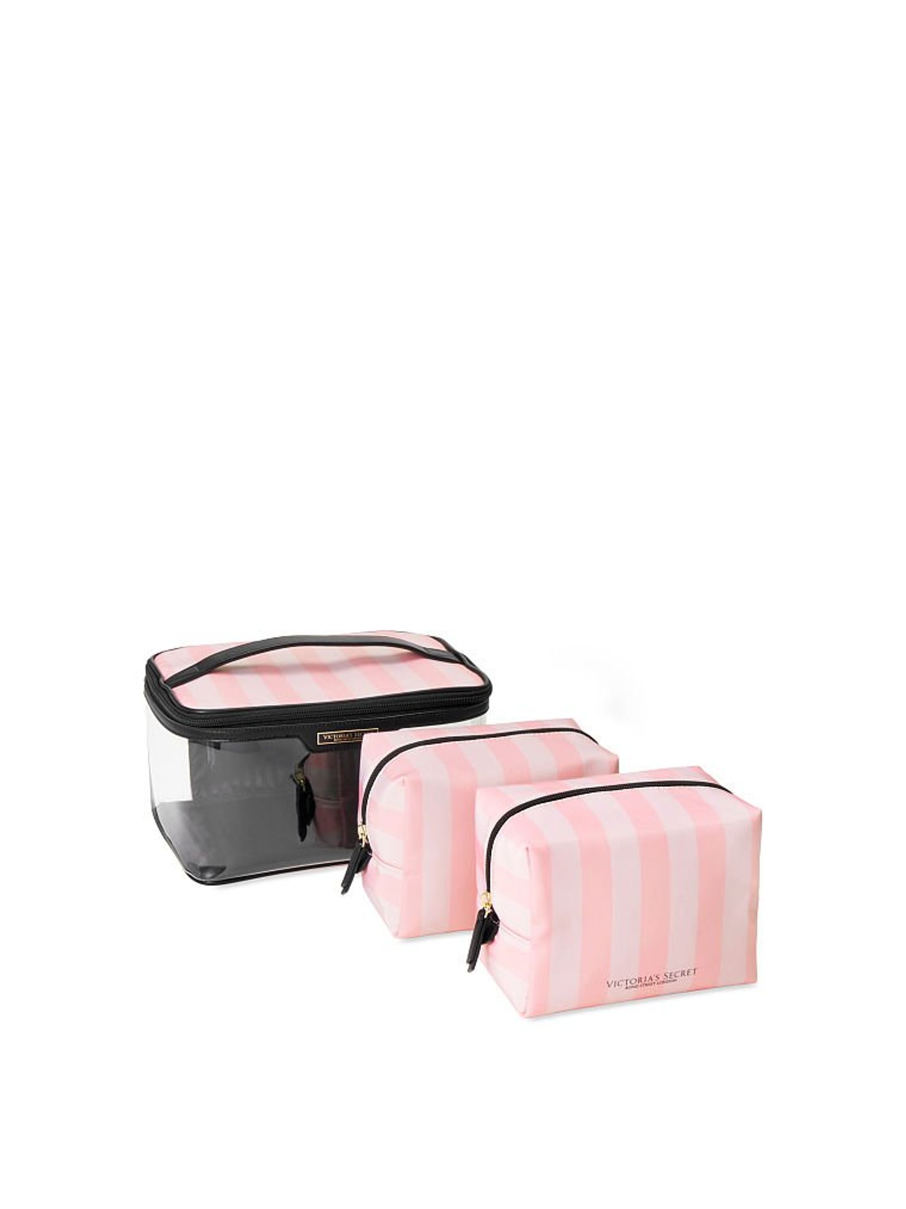 Buy Victoria's Secret Pink Iconic Stripe 3 in 1 Makeup Bag from Next ...