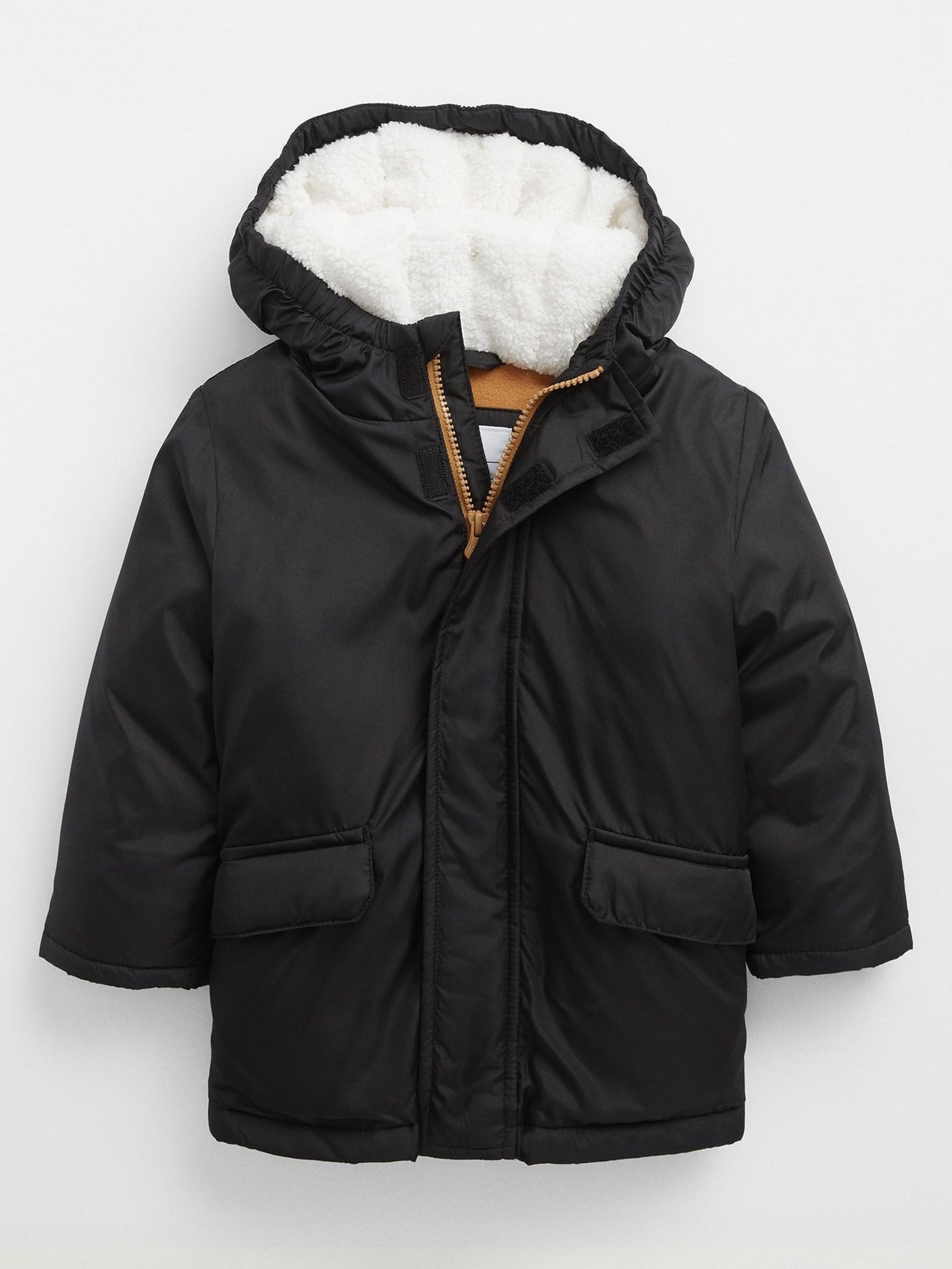 Buy Gap Black Water Resistant Cold Control Quilted Puffer Coat from ...