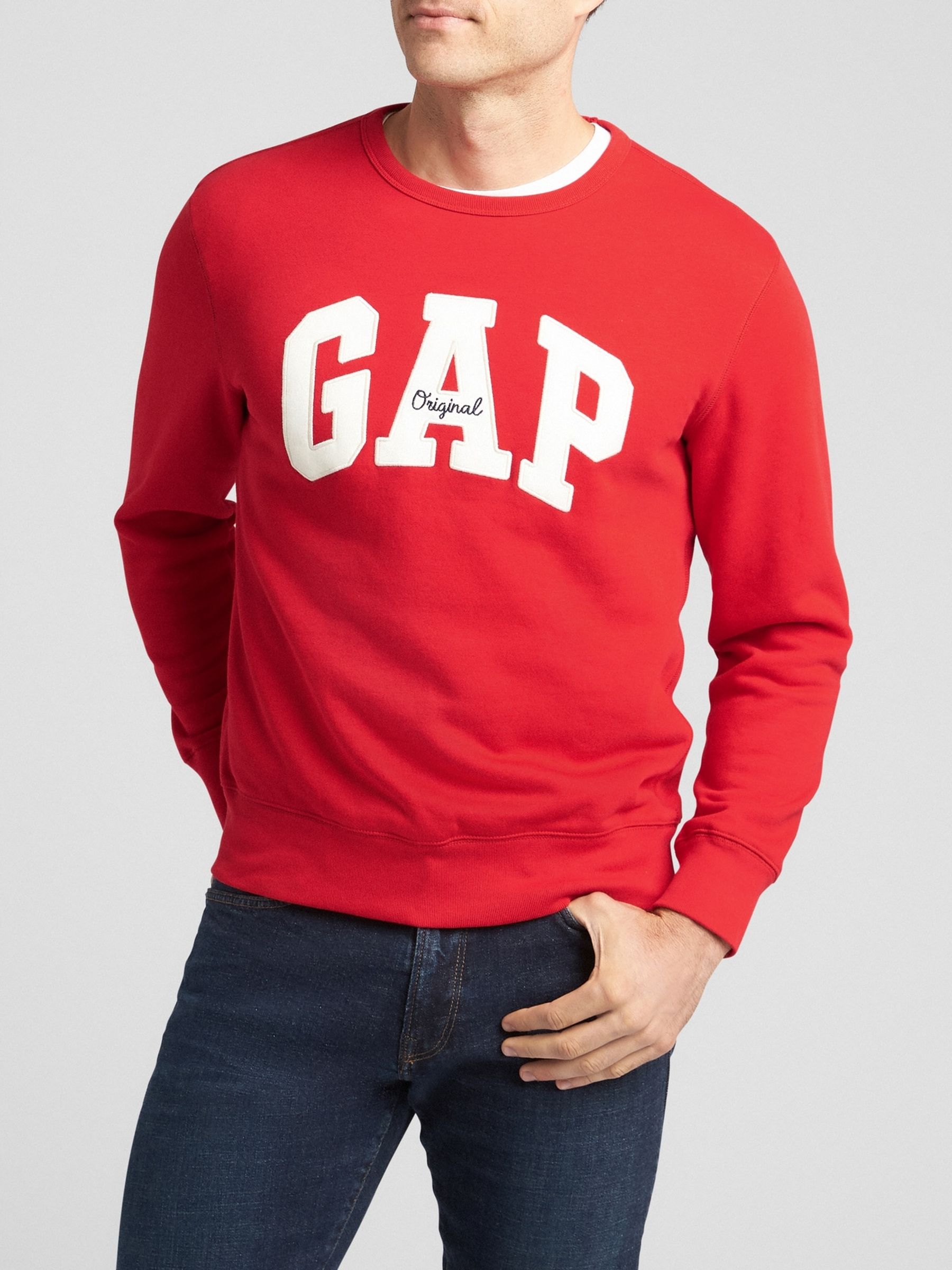 Buy Gap Red Original Logo Crew Neck Jumper from the Next UK online shop
