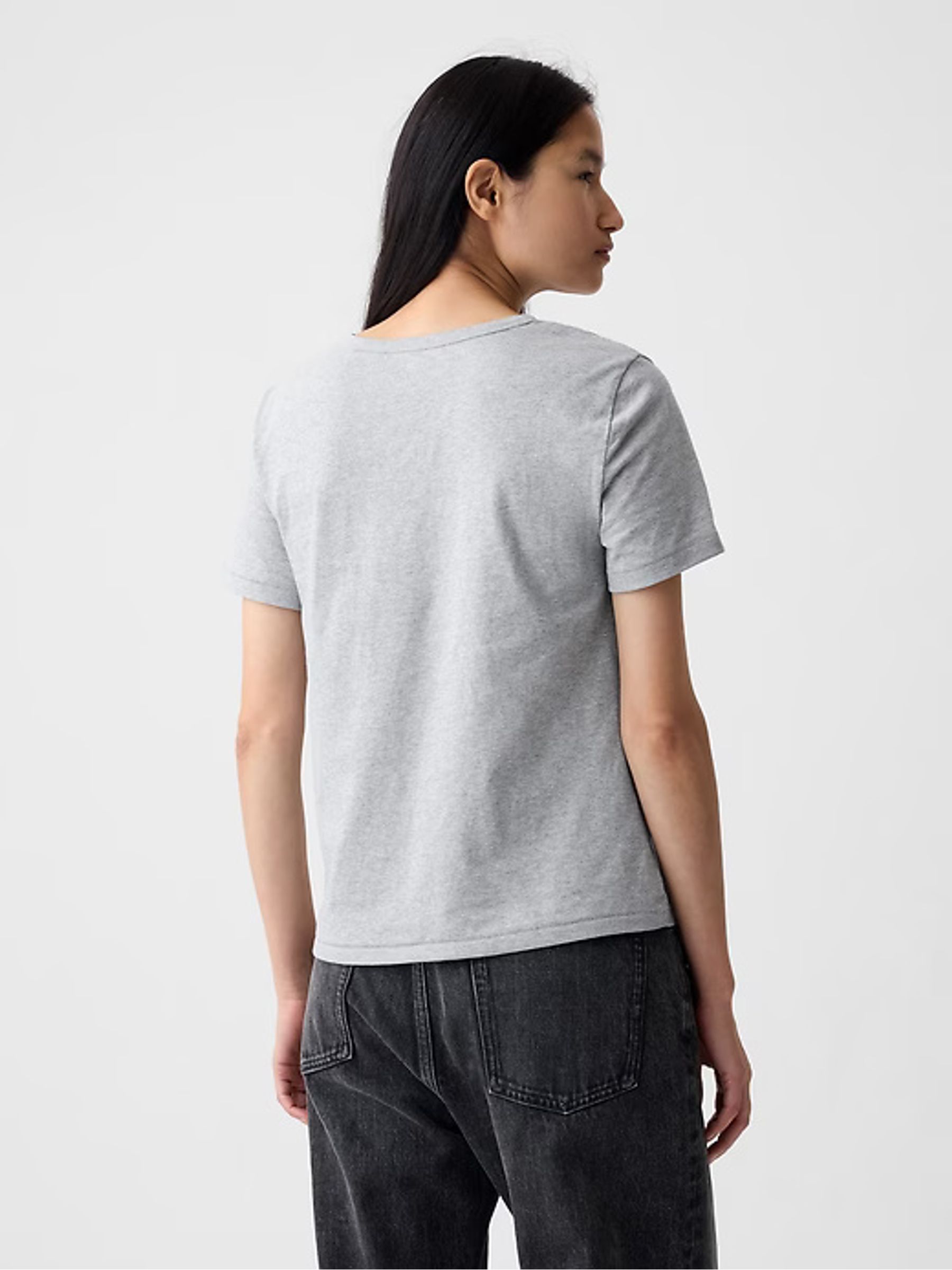 Buy Gap Light Grey Vintage Crew Neck Short Sleeve T-Shirt from the Next ...