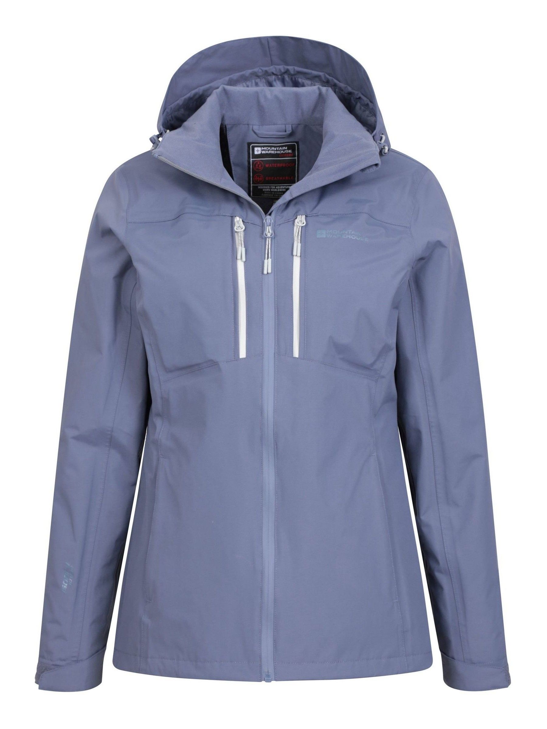 Buy Mountain Warehouse Light Blue Rainforest Waterproof Womens Jacket ...