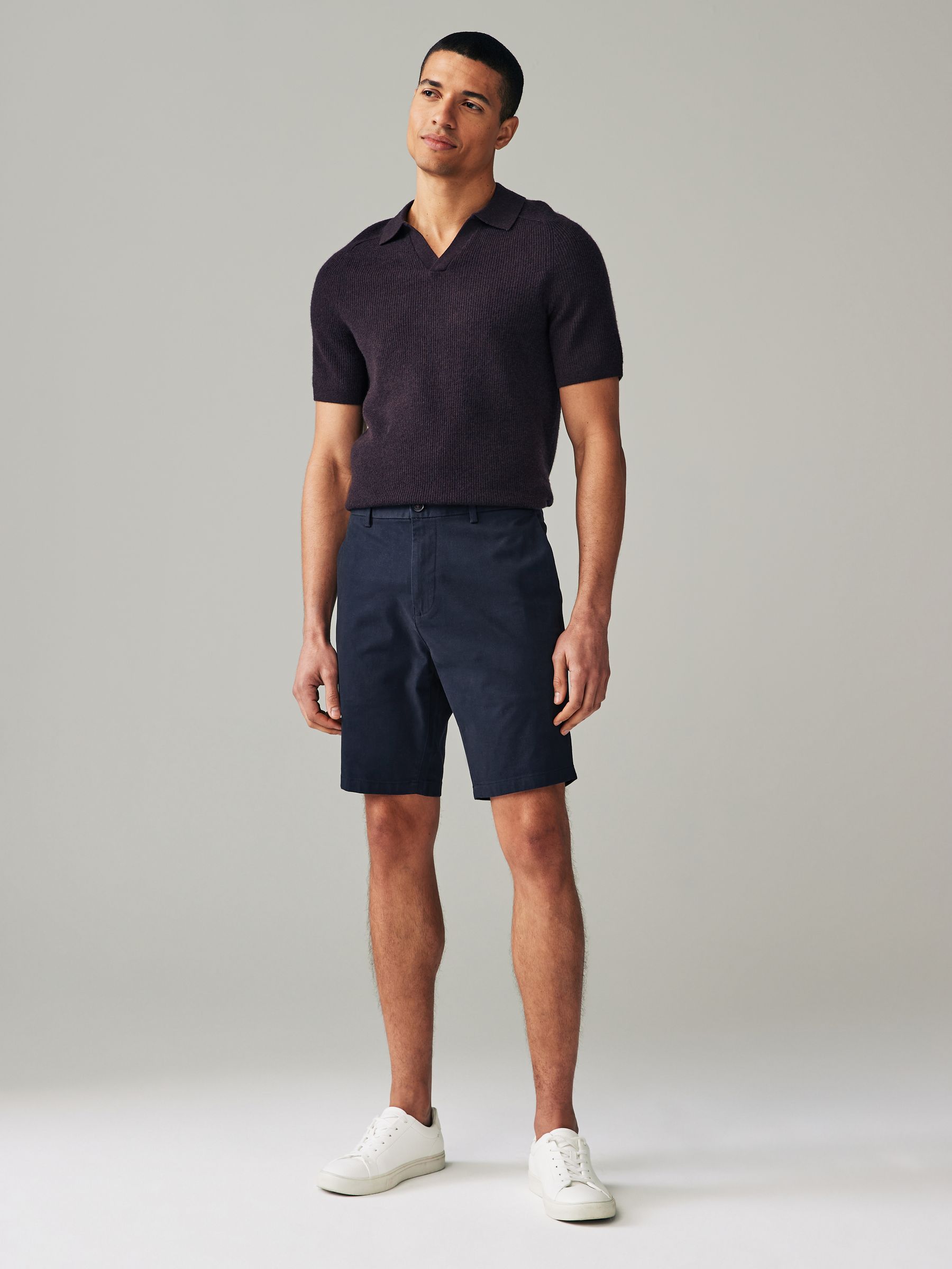 Buy Navy/Charcoal Skinny Fit Stretch Chino Shorts 2 Pack from the Next ...