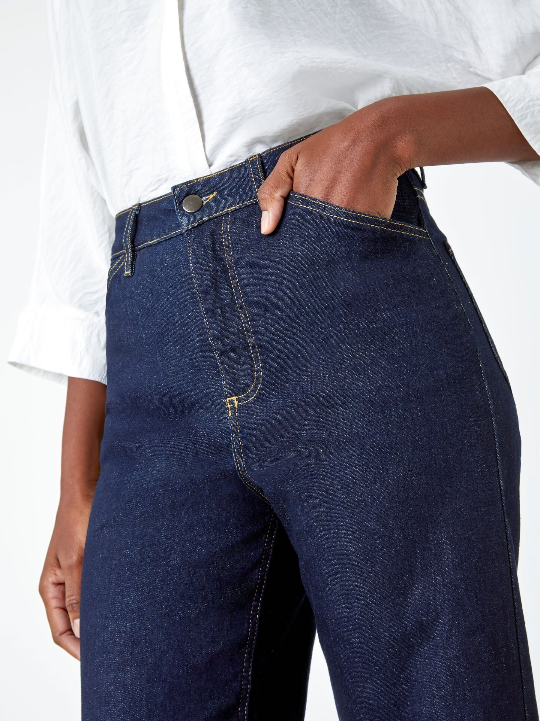 Buy Roman Blue Light Wide Leg Stretch Denim Jeans from the Next UK ...