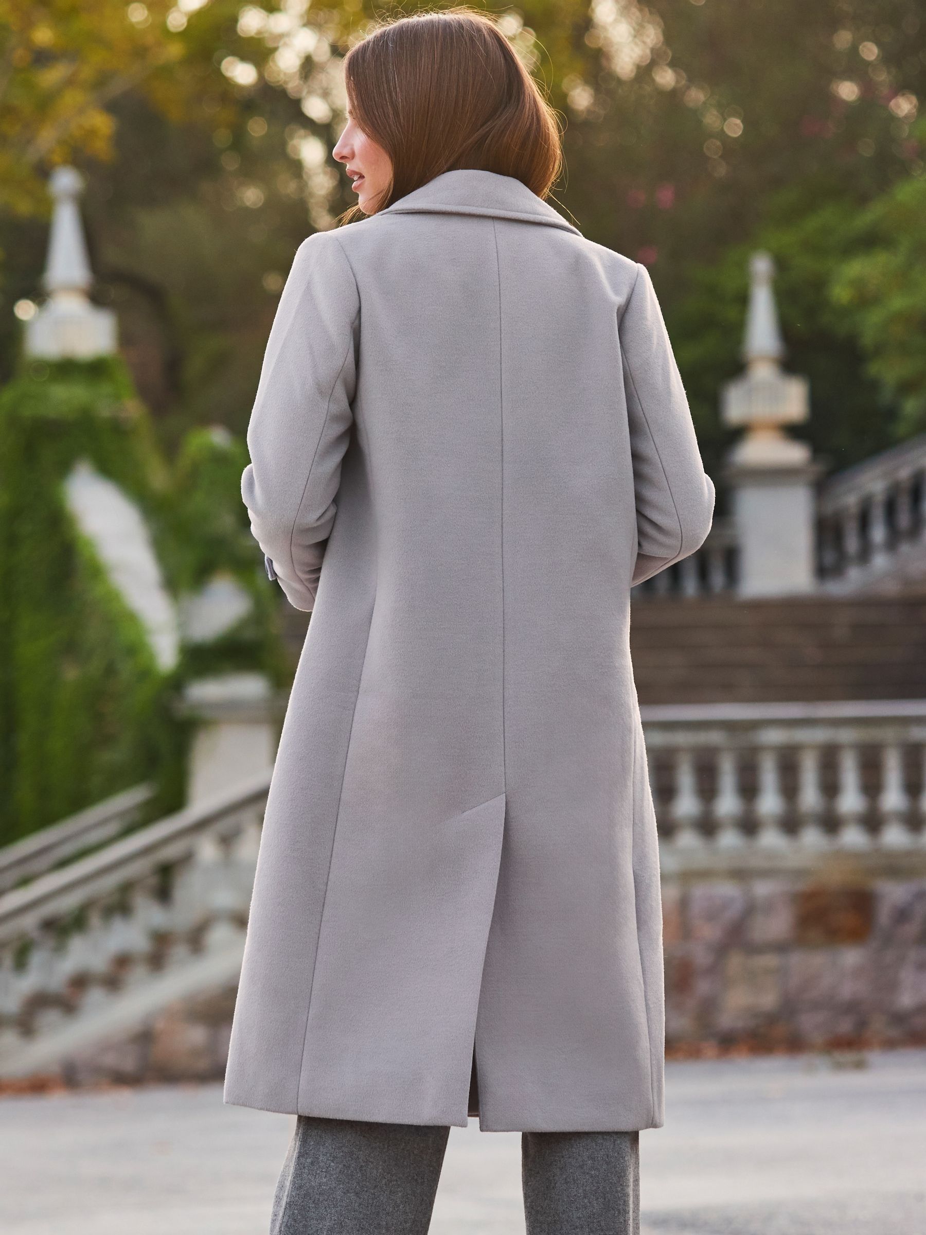 Buy Sosandar Grey Double Breasted Tab Sleeve Coat from the Next UK ...