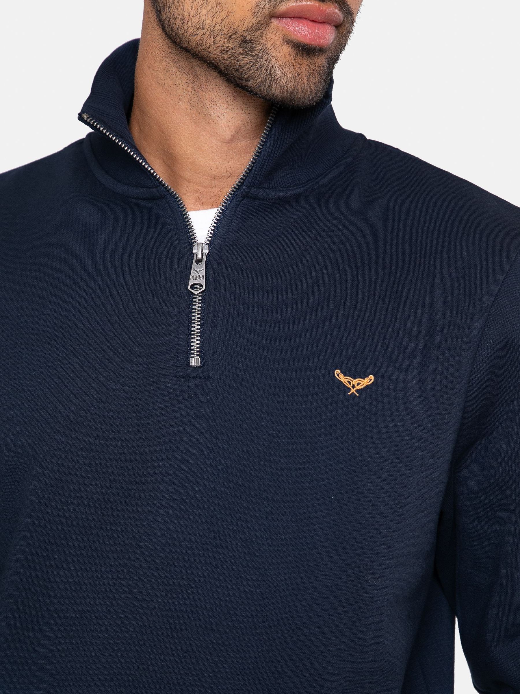 Buy Threadbare Navy Quarter Zip Neck Sweatshirt from the Next UK online ...