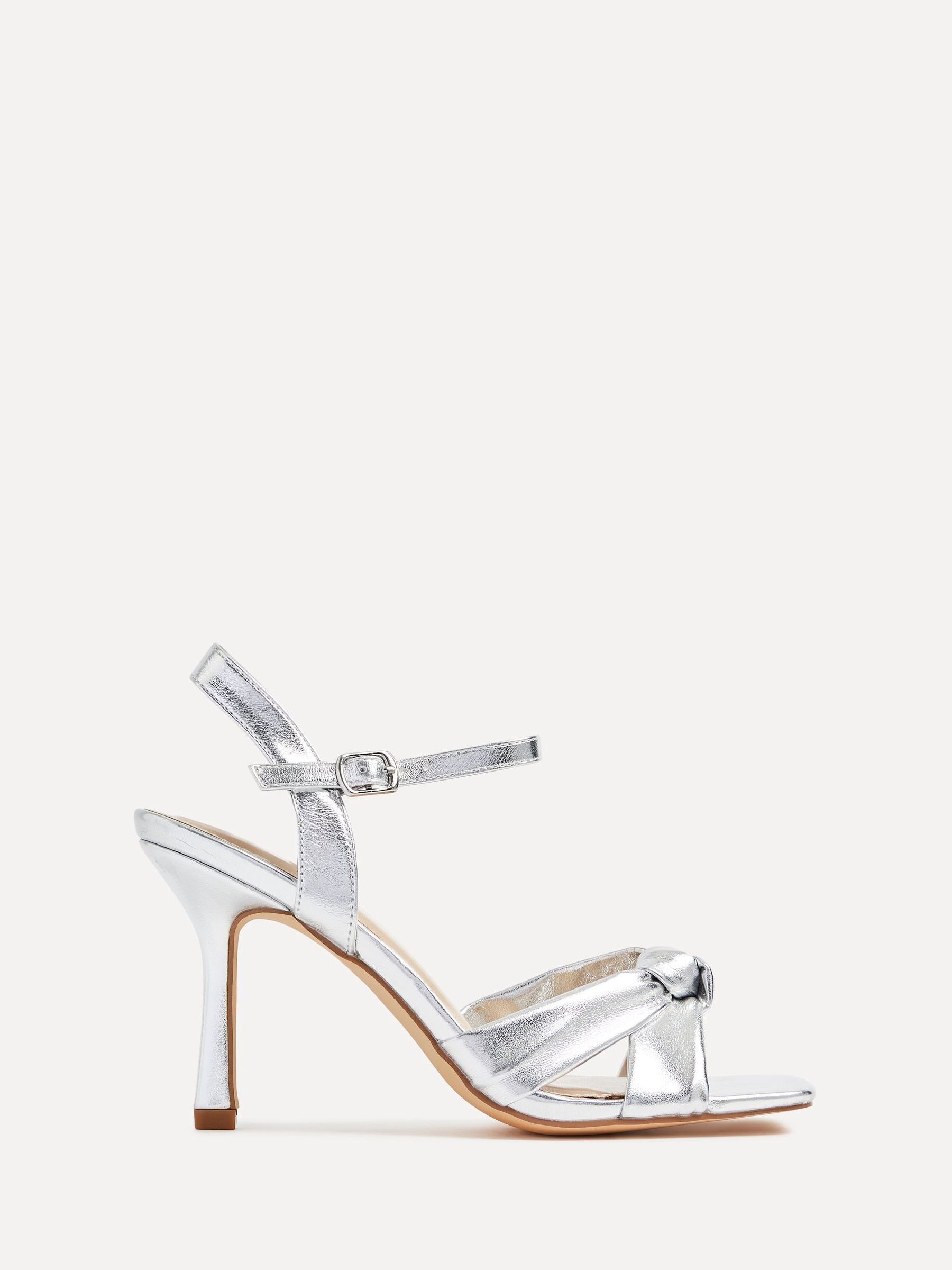 Buy Linzi Silver Blair Knotted Stiletto Heeled Sandals from the Next UK ...