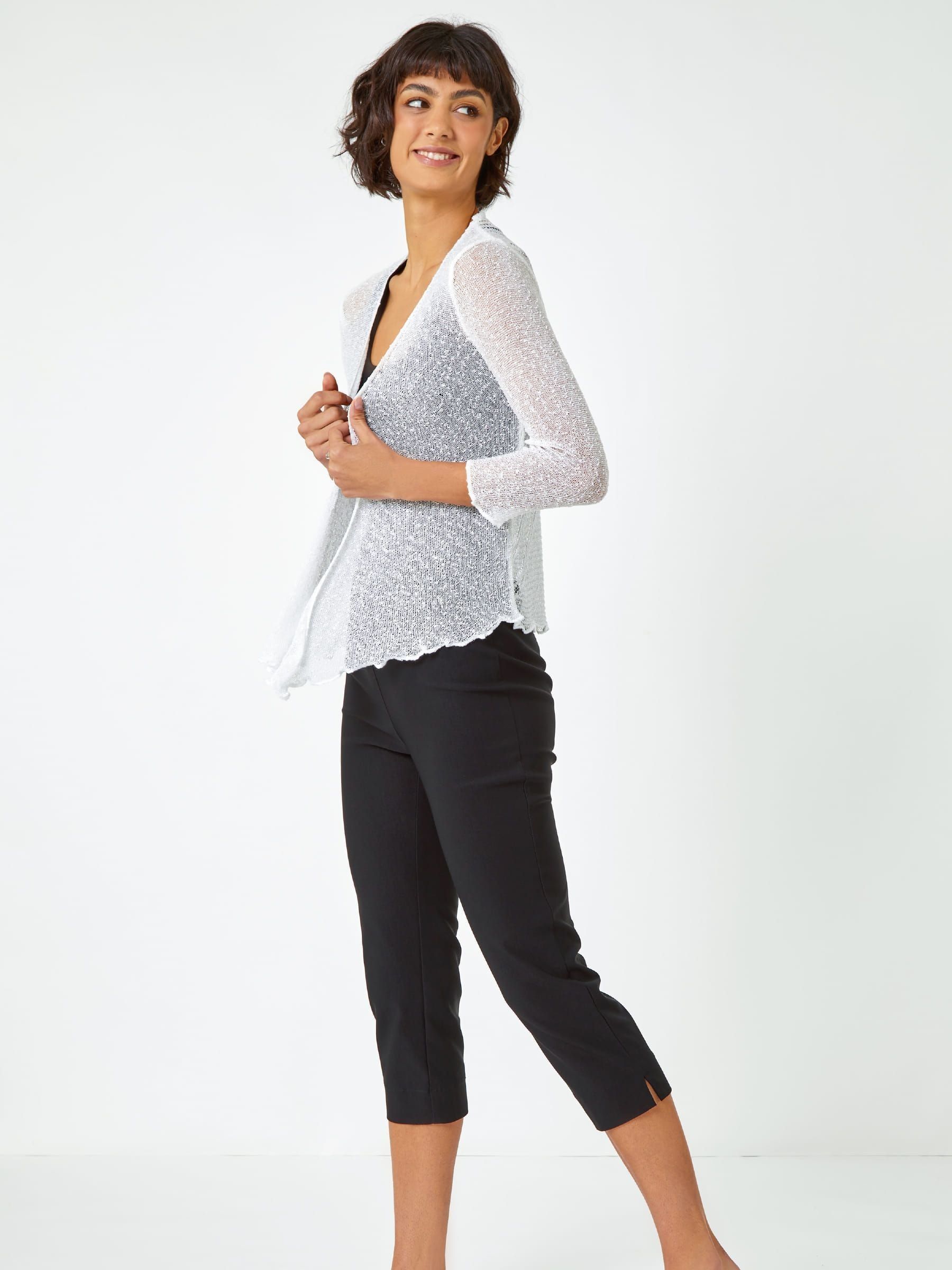 Buy Roman White Textured Pointelle Detail Shrug from the Next UK online ...