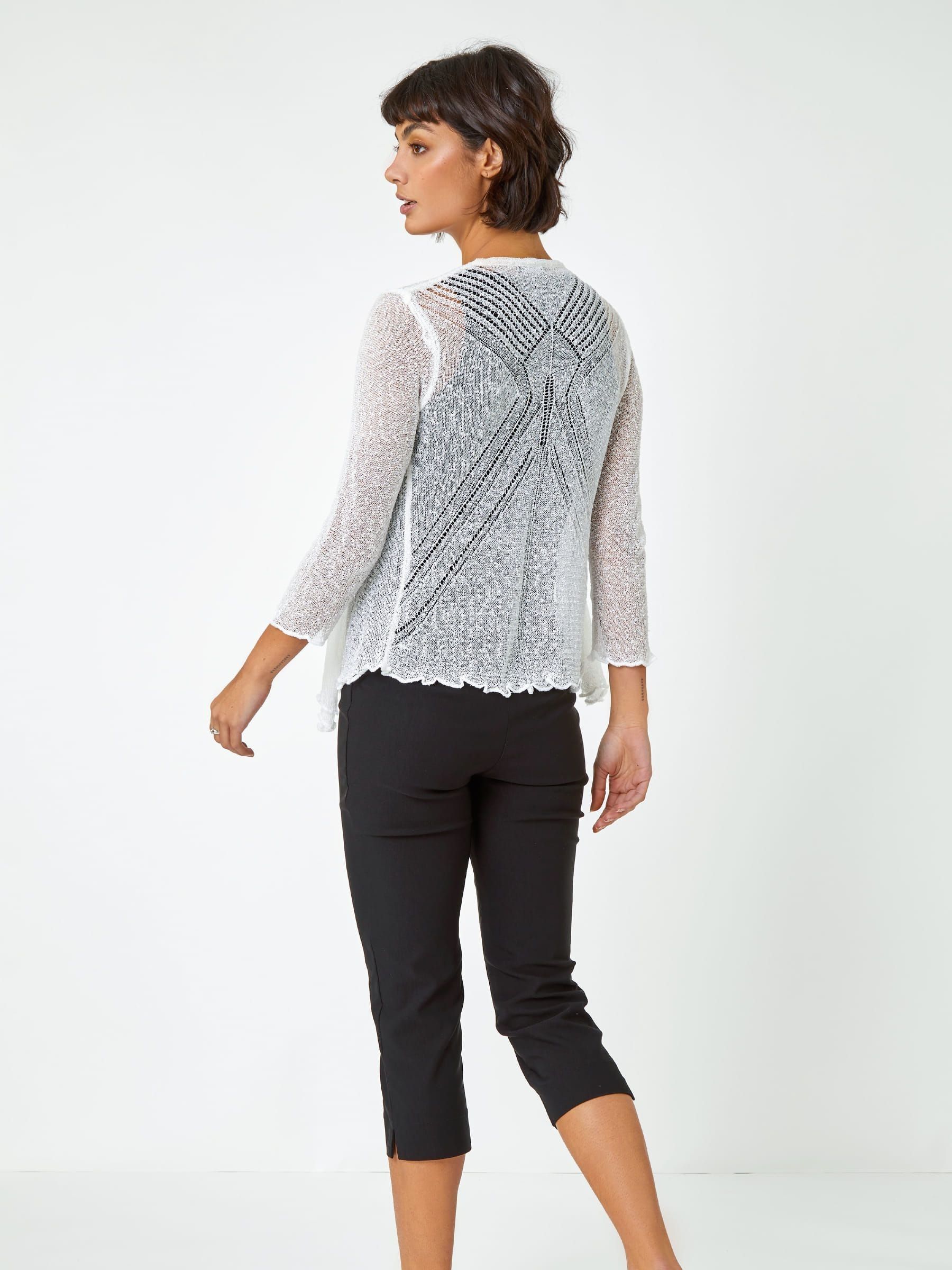 Buy Roman White Textured Pointelle Detail Shrug from the Next UK online ...