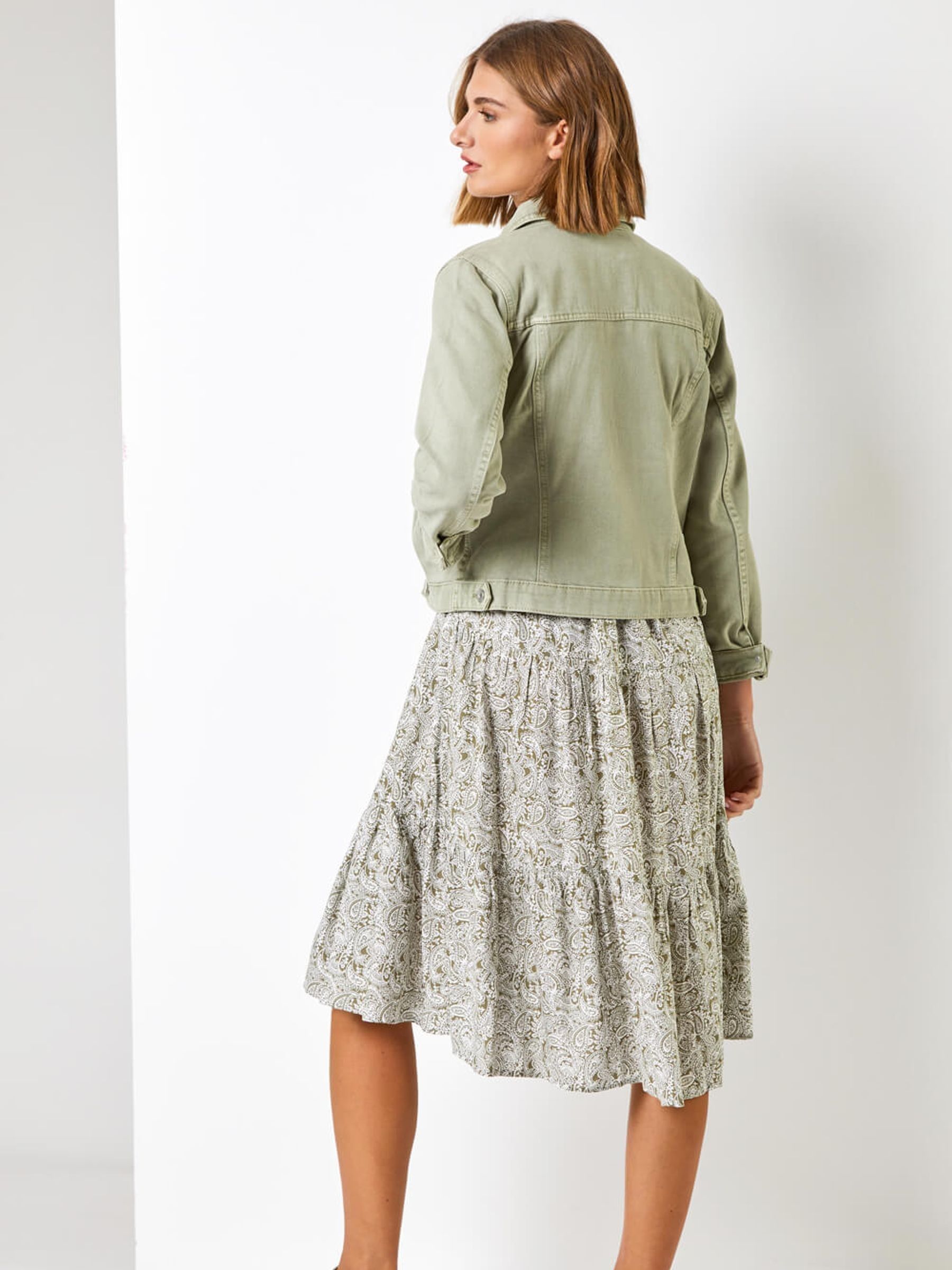 Buy Roman Sage Green Classic Cotton Denim Jacket from the Next UK ...