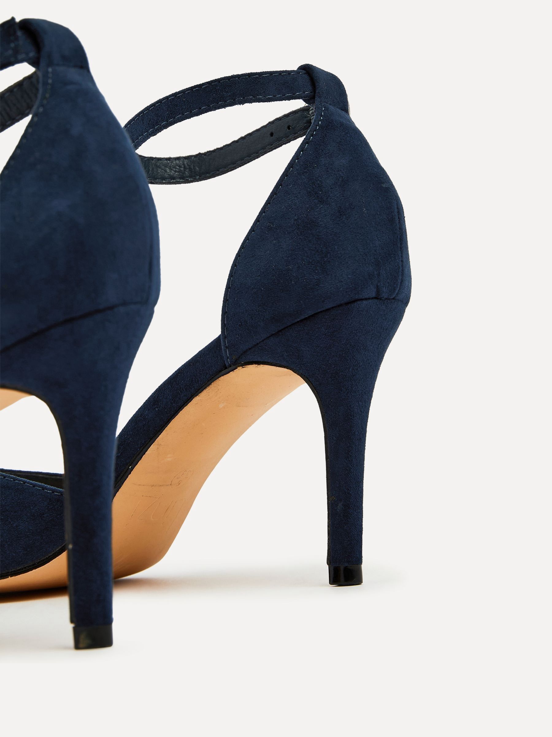 Buy Linzi Navy Maci Stiletto Court Heels With Ankle Strap from the Next ...