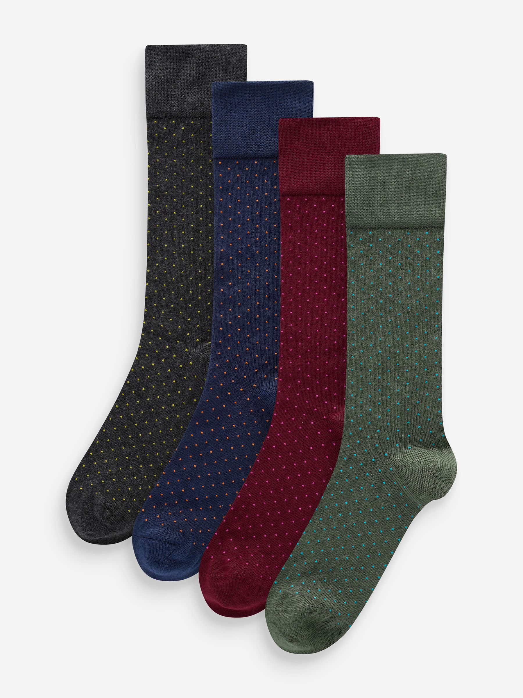 Buy Rich Colour Spot Pattern Modal Signature Socks 4 Pack from the Next ...