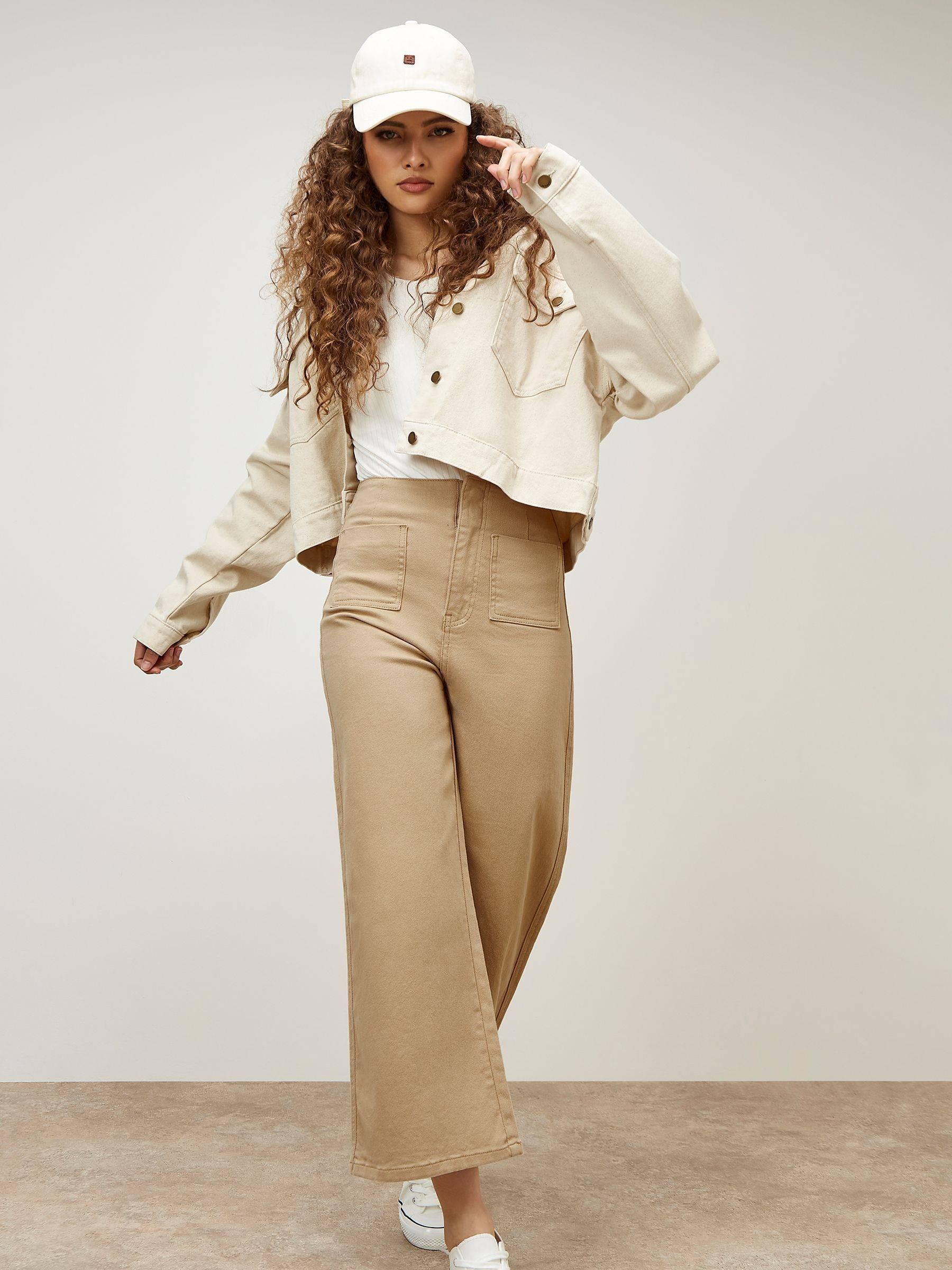 Buy Apricot Natural Bea 2 Pocket Cropped Jeans from the Next UK online shop