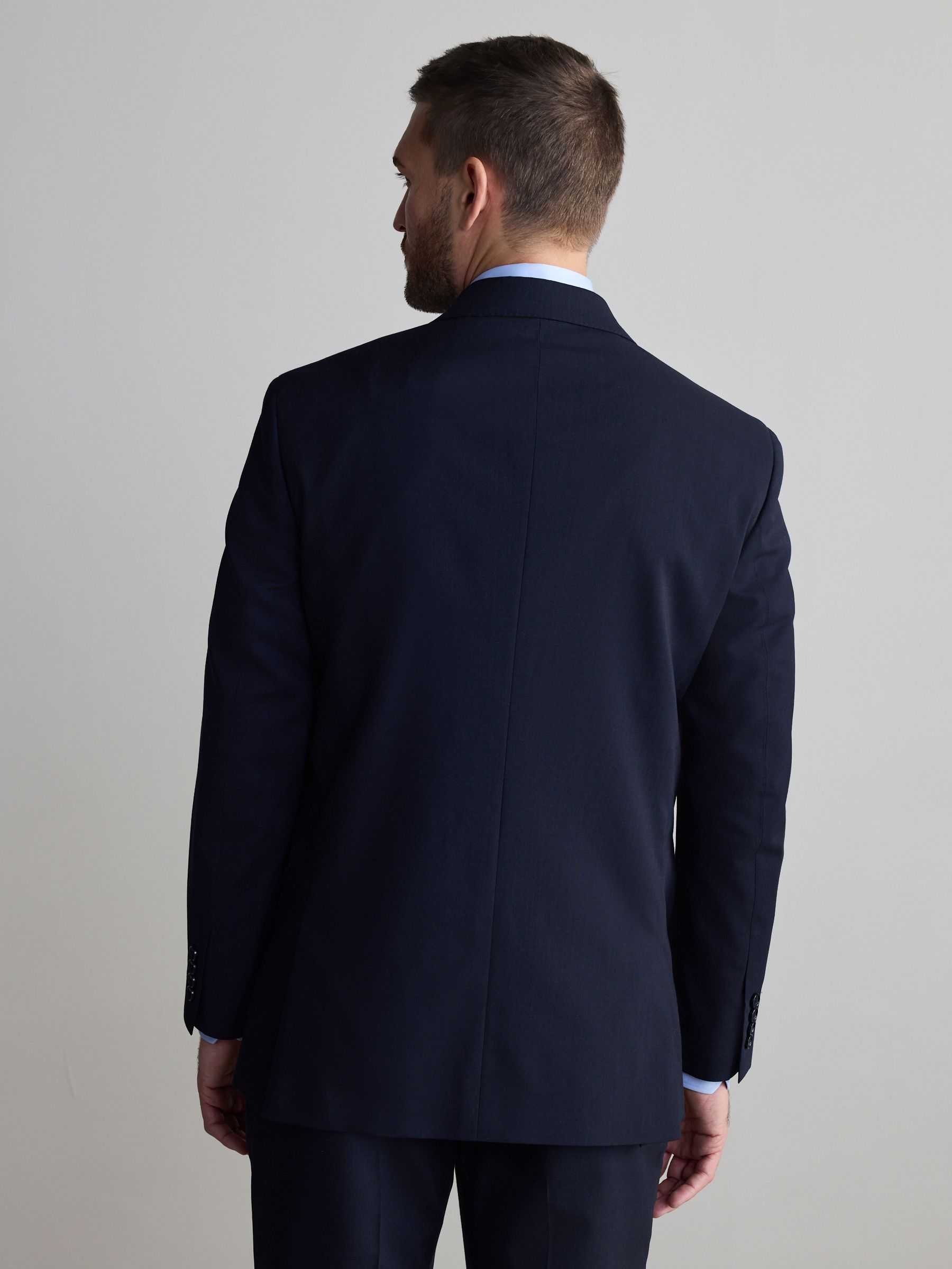 Buy Navy Blue Regular Fit Signature Nova Fides 100% Italian Wool Suit ...