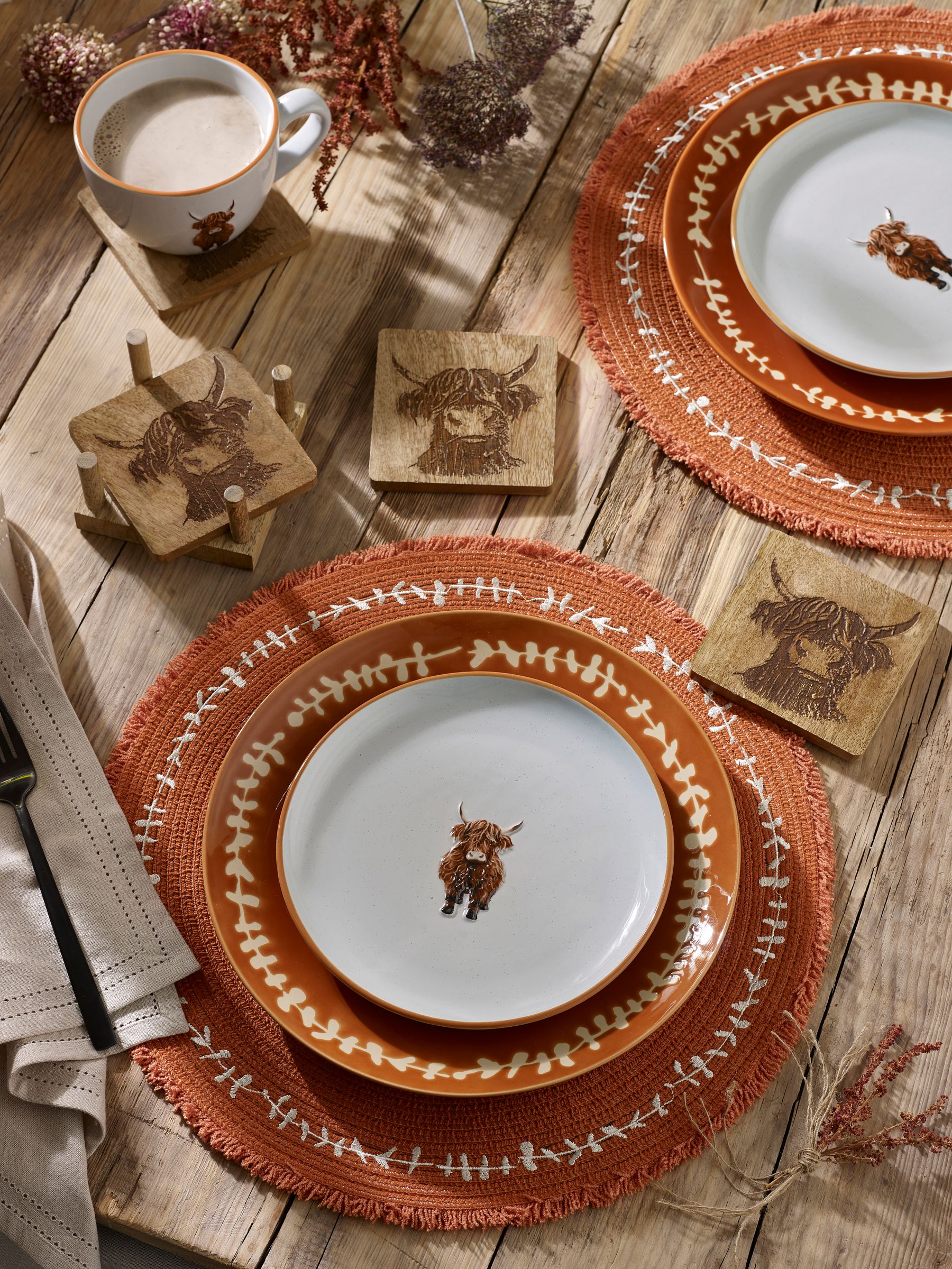 Buy Set of 4 Wood Hamish Coasters with Holder from the Next UK online shop