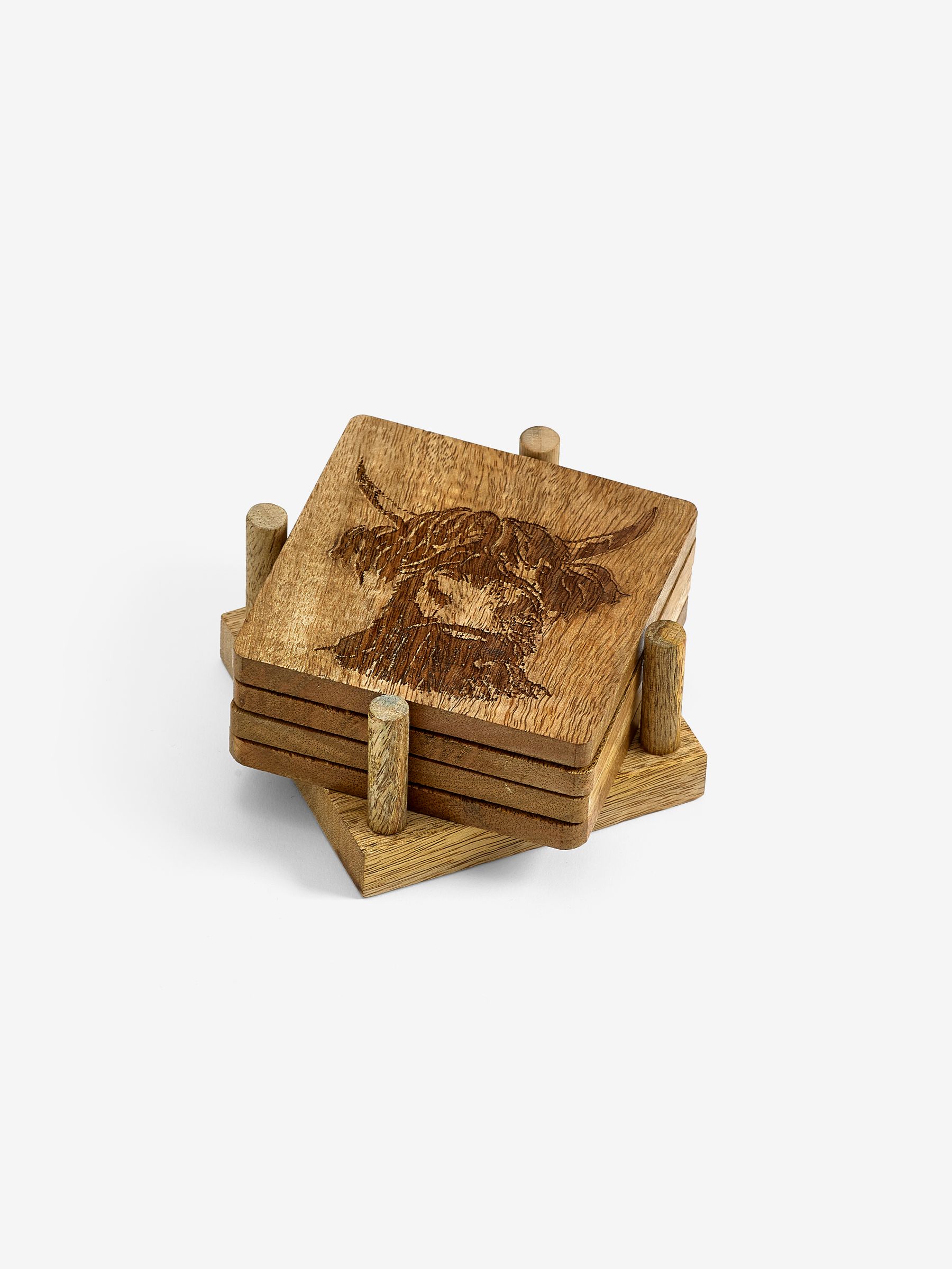 Buy Set of 4 Wood Hamish Coasters with Holder from the Next UK online shop