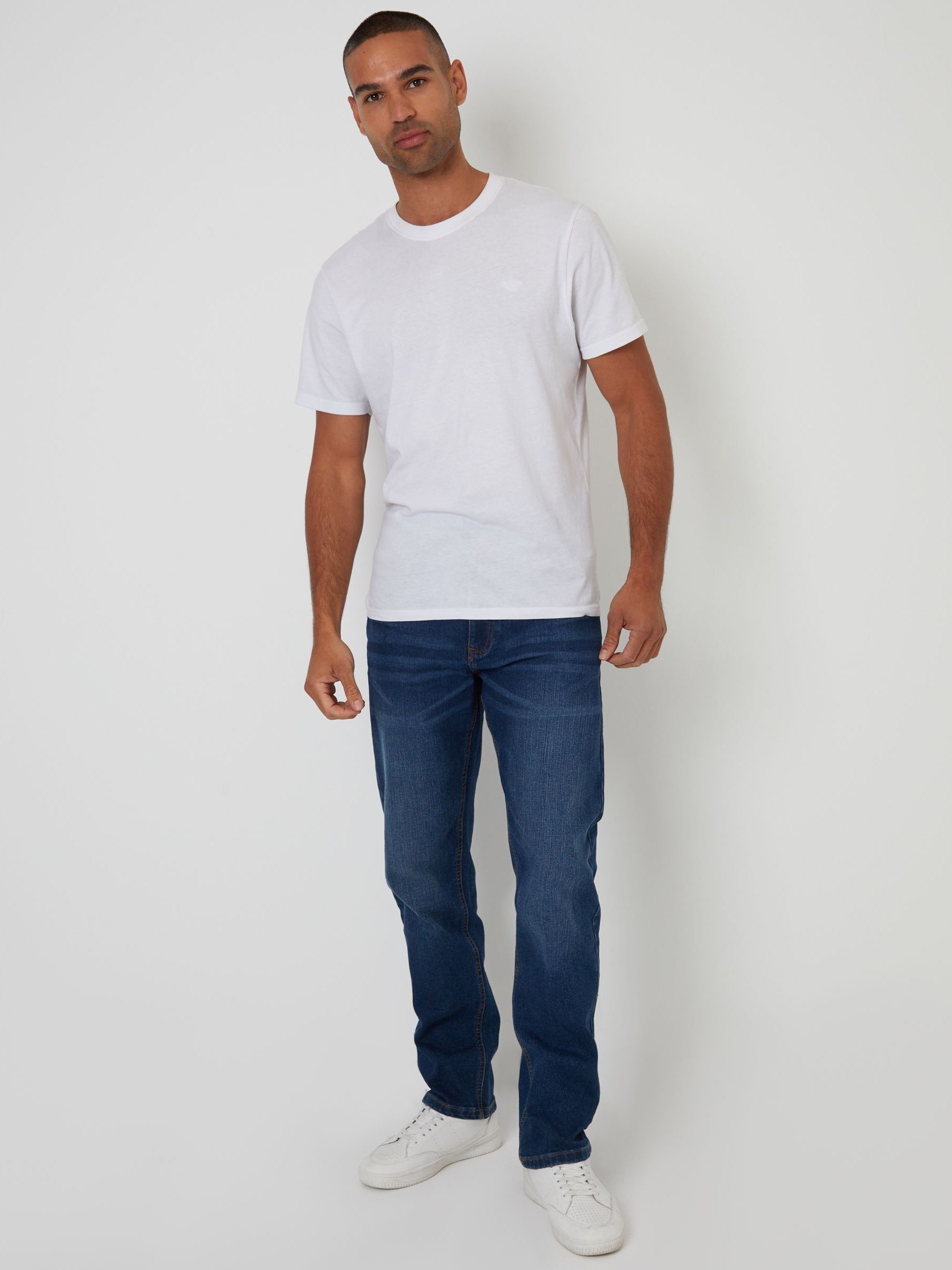 Buy Threadbare Dark Blue Straight Fit Jeans With Stretch from the Next ...