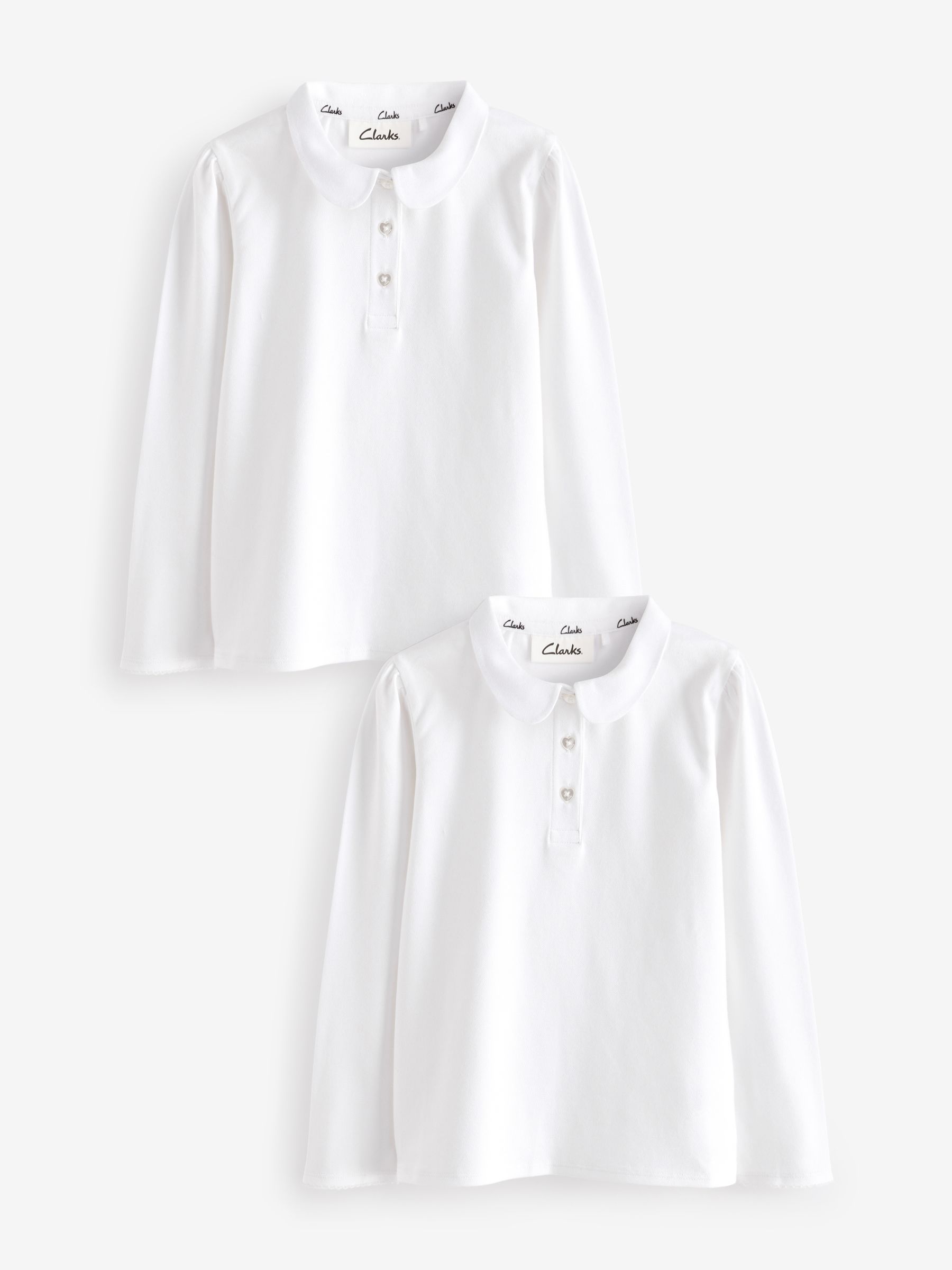 Buy Clarks White Clarks Girls Polo Shirts 2 Pack from the Next UK ...
