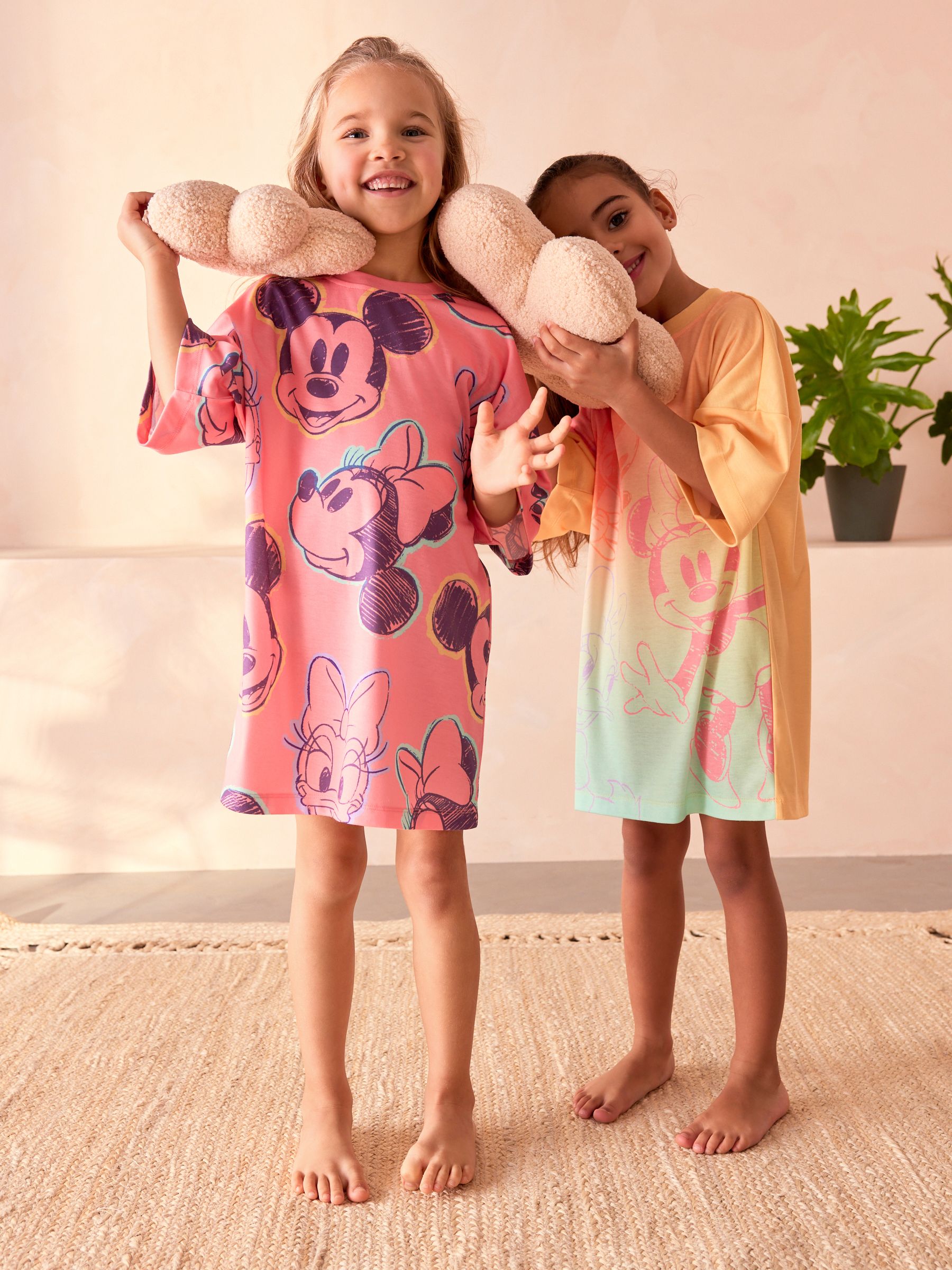 Buy Pink/Orange - Minnie Mouse License Nightie 2 Pack (2-14yrs) from ...