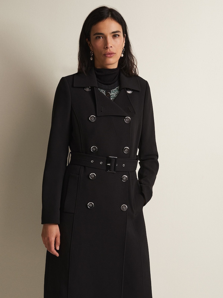 Buy Phase Eight Black Layana Smart Trench Coat from Next Ireland