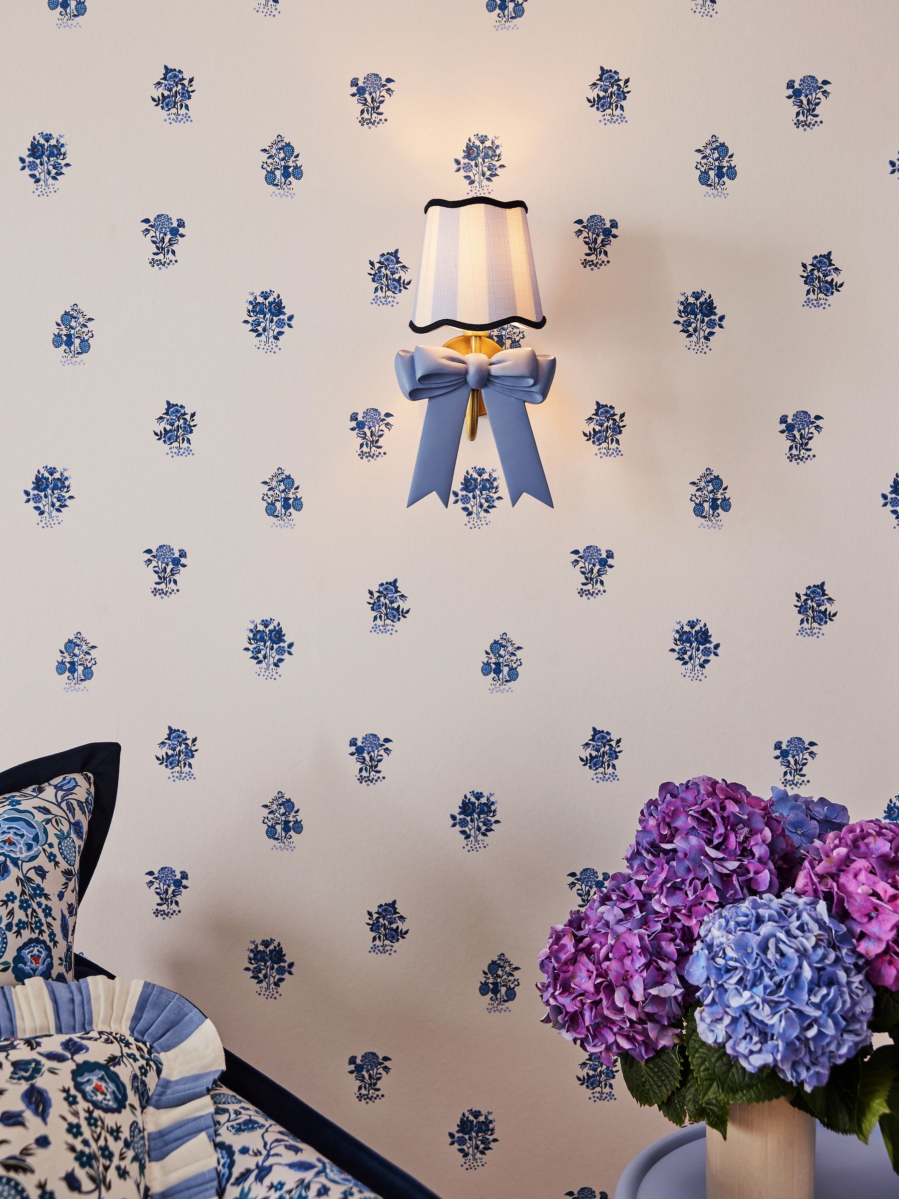 Buy Cath Kidston Blue/White Stripe Canopy Bow Wall Light from the Next ...