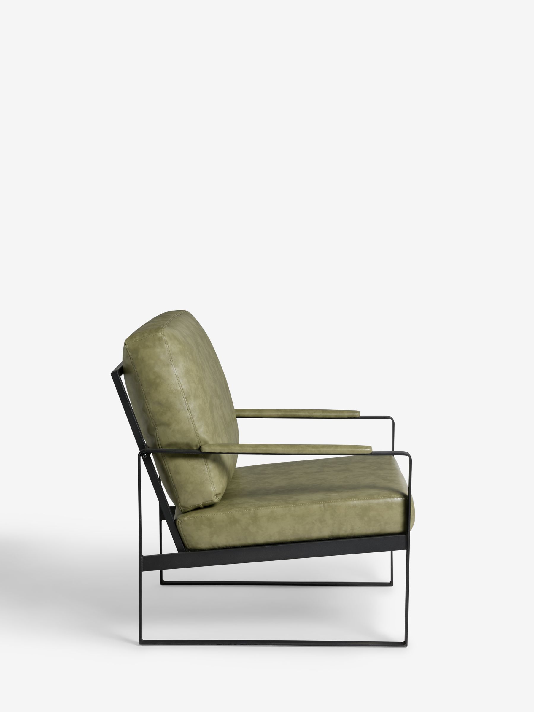 Buy French Connection Sage Green Quartz Leather Look Accent Chair from ...