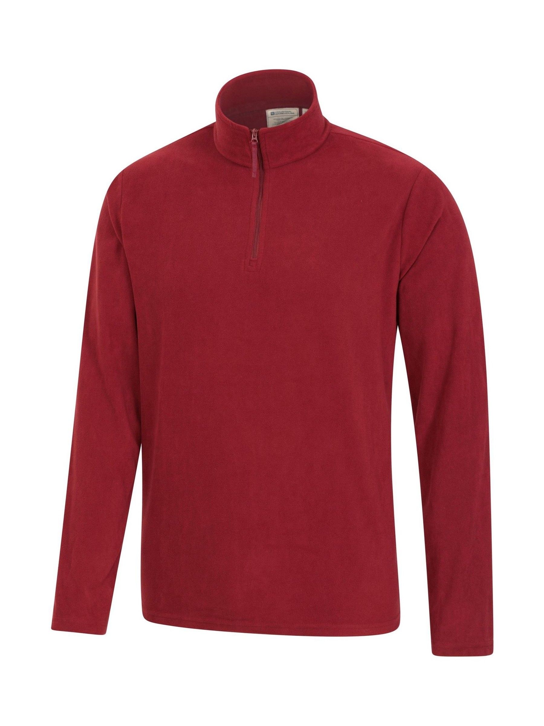 Buy Mountain Warehouse Red Mens Camber II Half Zip Quick Drying Fleece ...